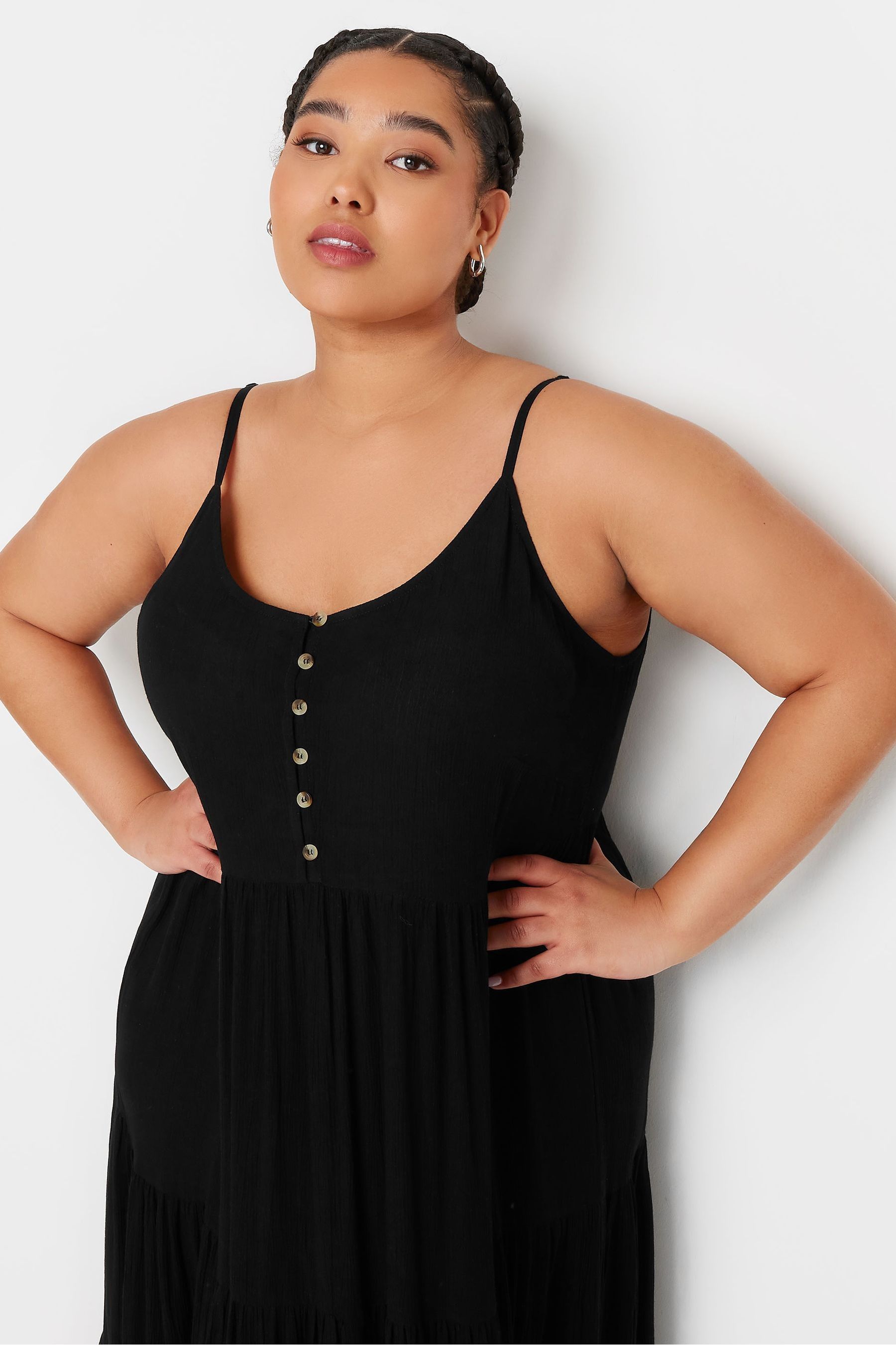 Buy Yours Curve Black YOURS Curve Black Crinkle Maxi Dress from the ...