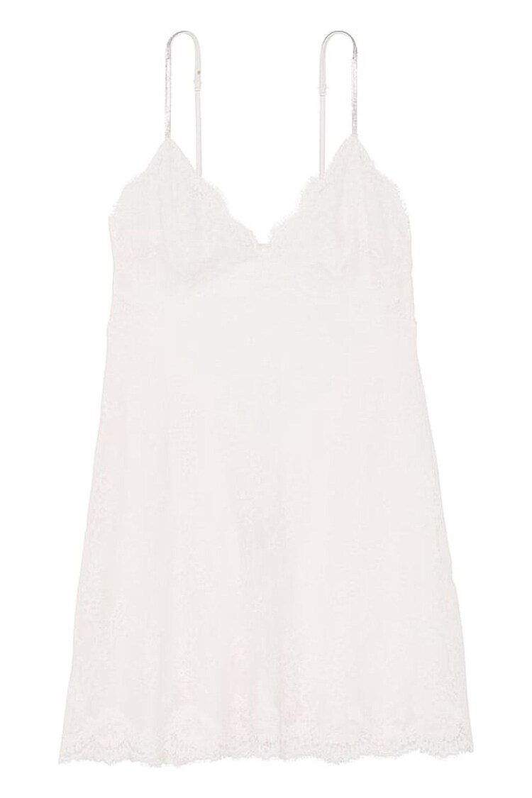 Buy Victoria's Secret Coconut White Twinkle Shine Strap Lace Slip Dress ...