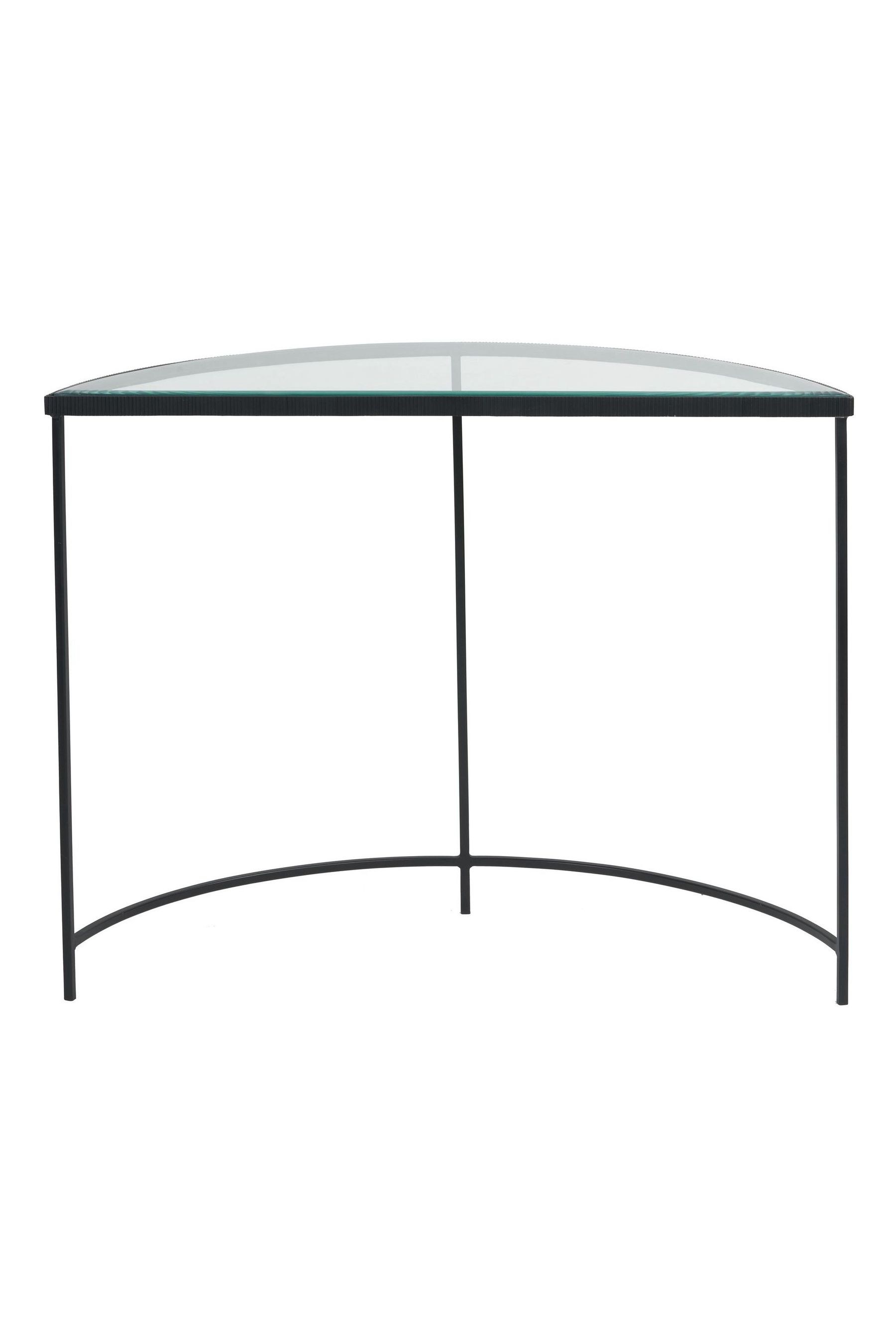 Buy Pacific Glass and Black Metal Half Moon Console Table from the Next ...