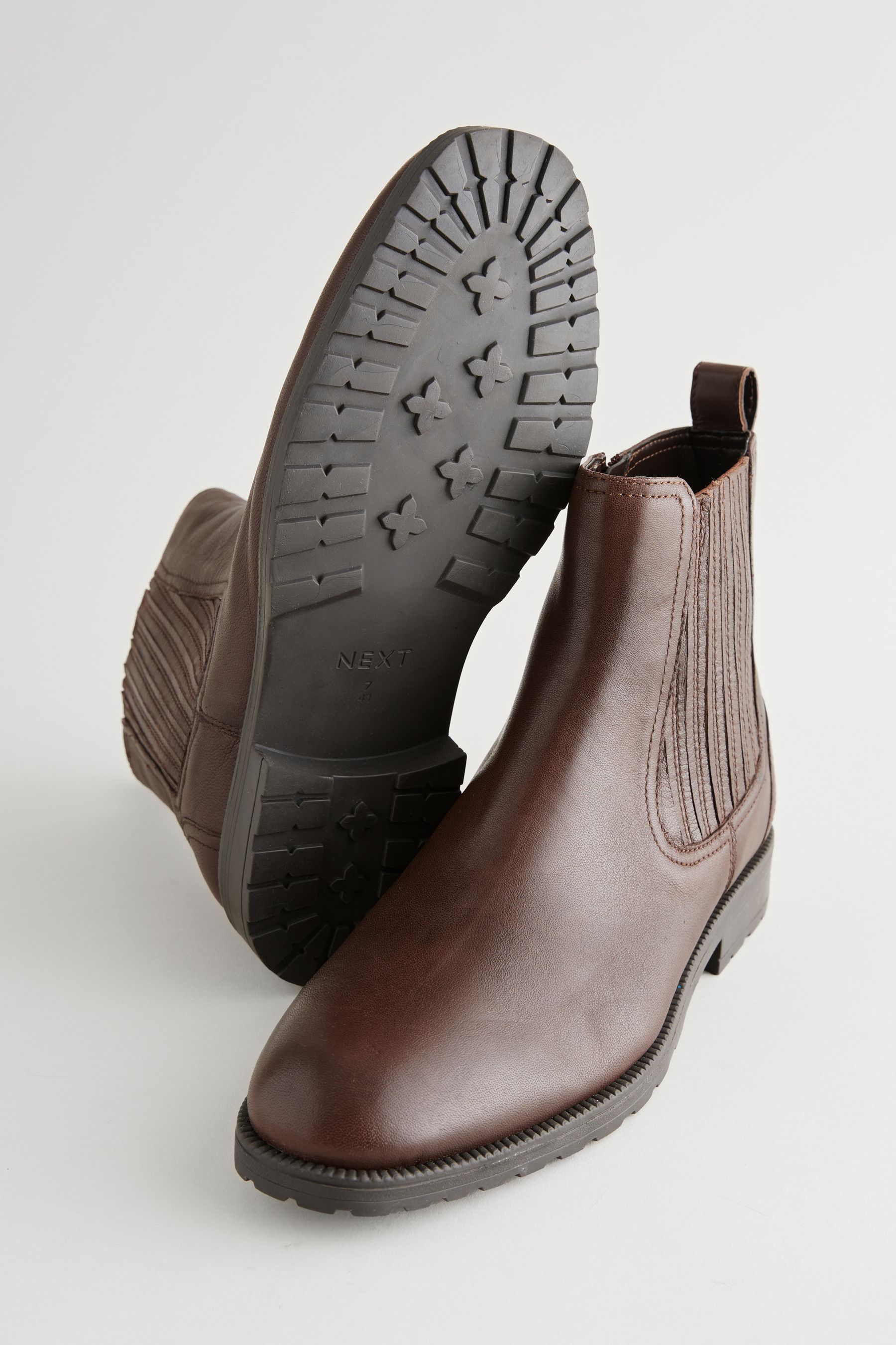 Buy Chocolate Brown Standard/Wide Fit Forever Comfort® Leather Chelsea ...