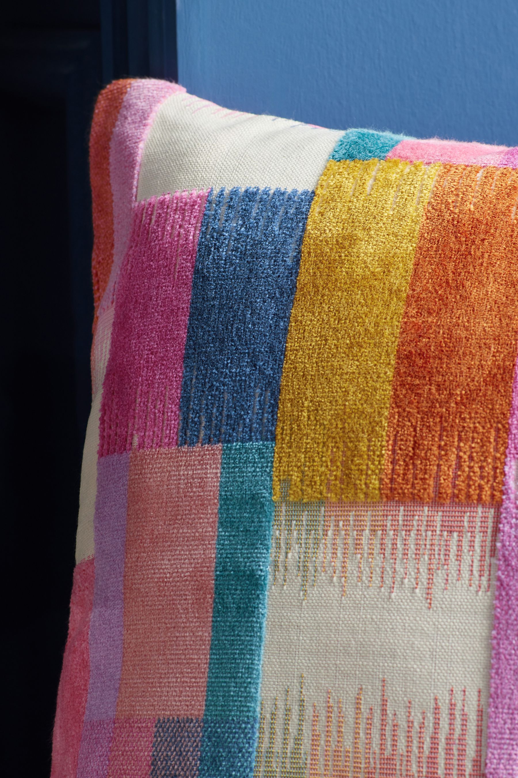 Buy Multi Bright Cut Velvet Retro Etch 40 x 59cm Cushion from Next ...