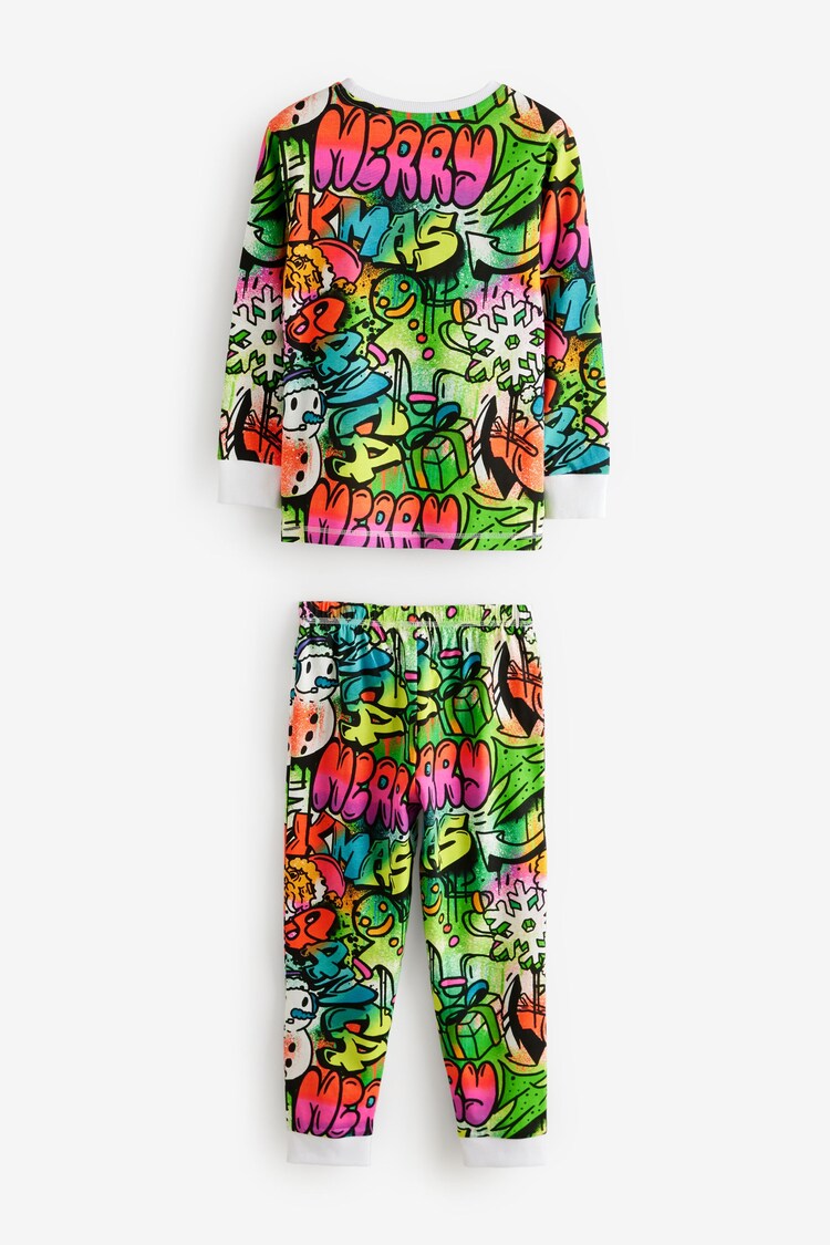 Buy Multi Graffiti Single Long Sleeve 100% Cotton Pyjamas (3-16yrs) (3 ...