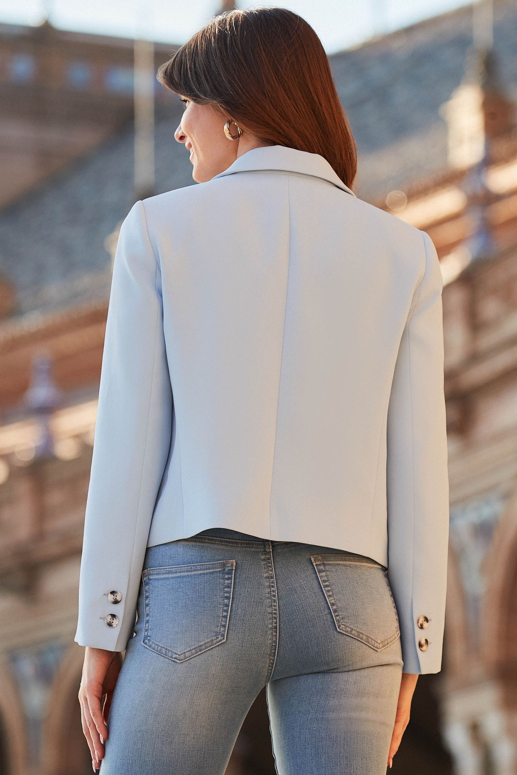 Buy Sosandar Blue Cropped Blazer from the Next UK online shop
