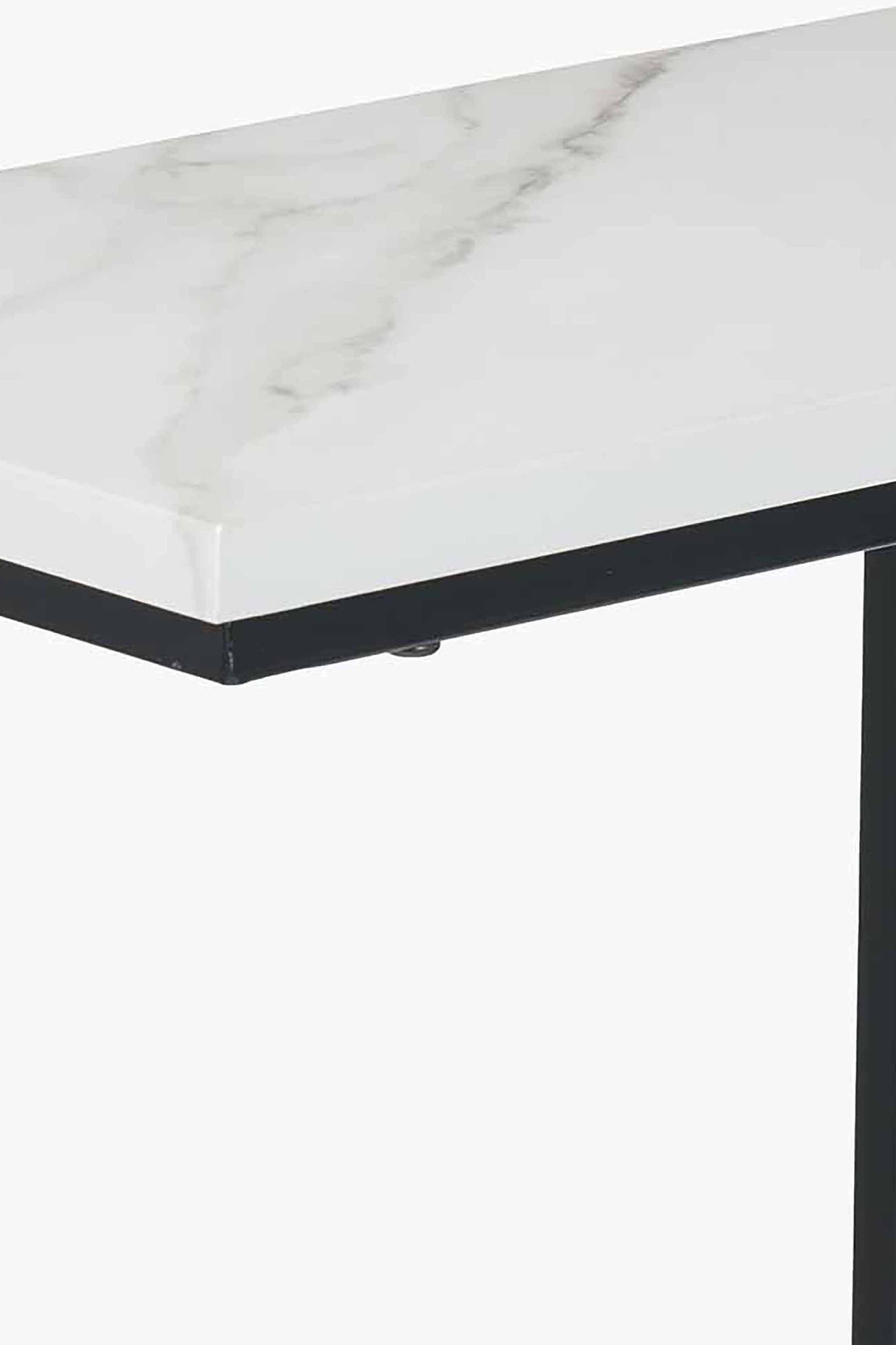 Buy Pacific White and Black Marble Veneer Supper Side Table from the ...