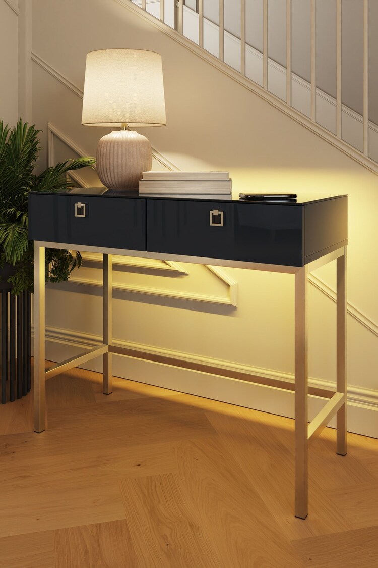 Buy Frank Olsen Midnight Onyx Lyra 2 Door Smart Console Table from the ...