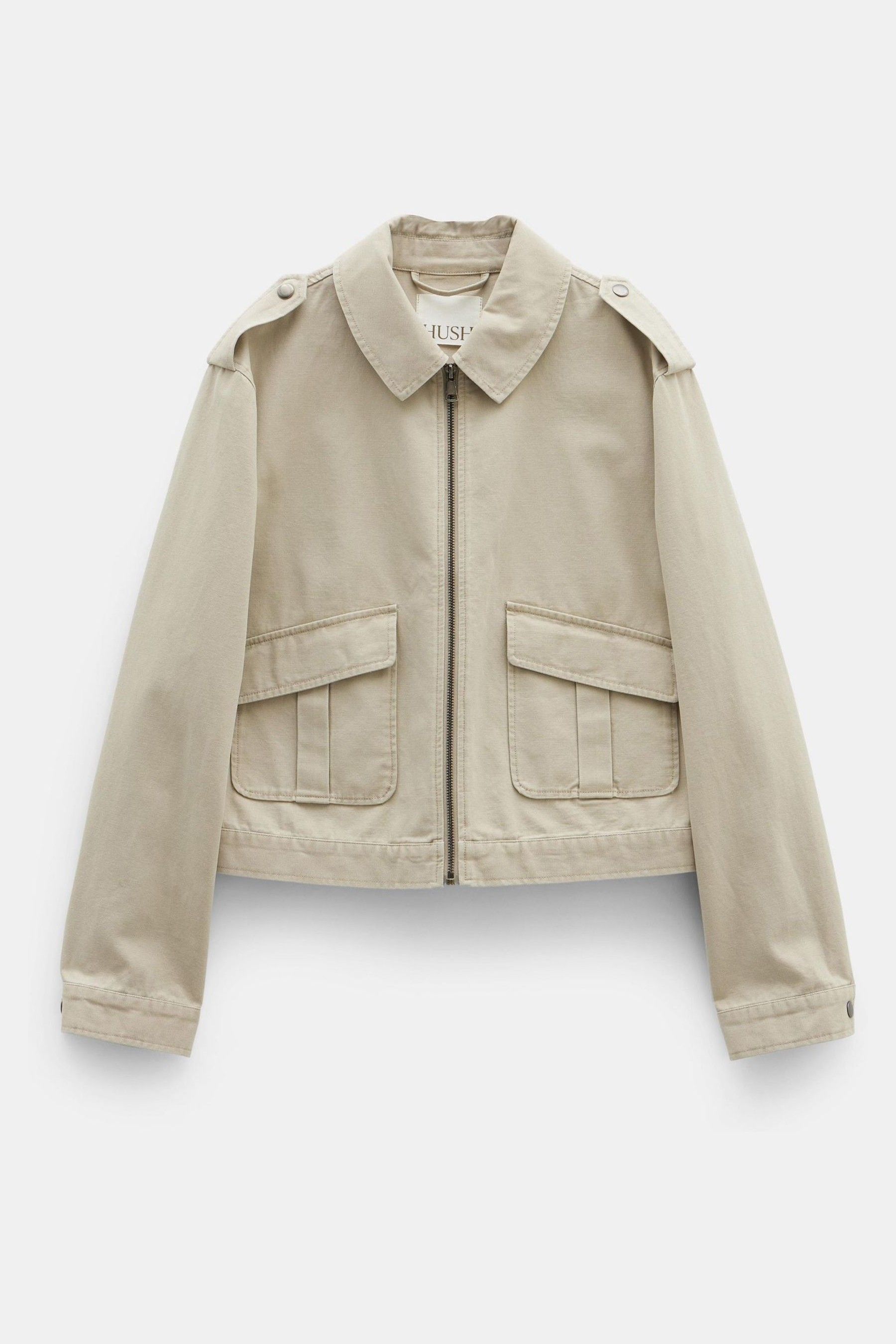 Buy Hush Nude Laurie Zip-Up 100% Cotton Utility Jacket from the Next UK ...
