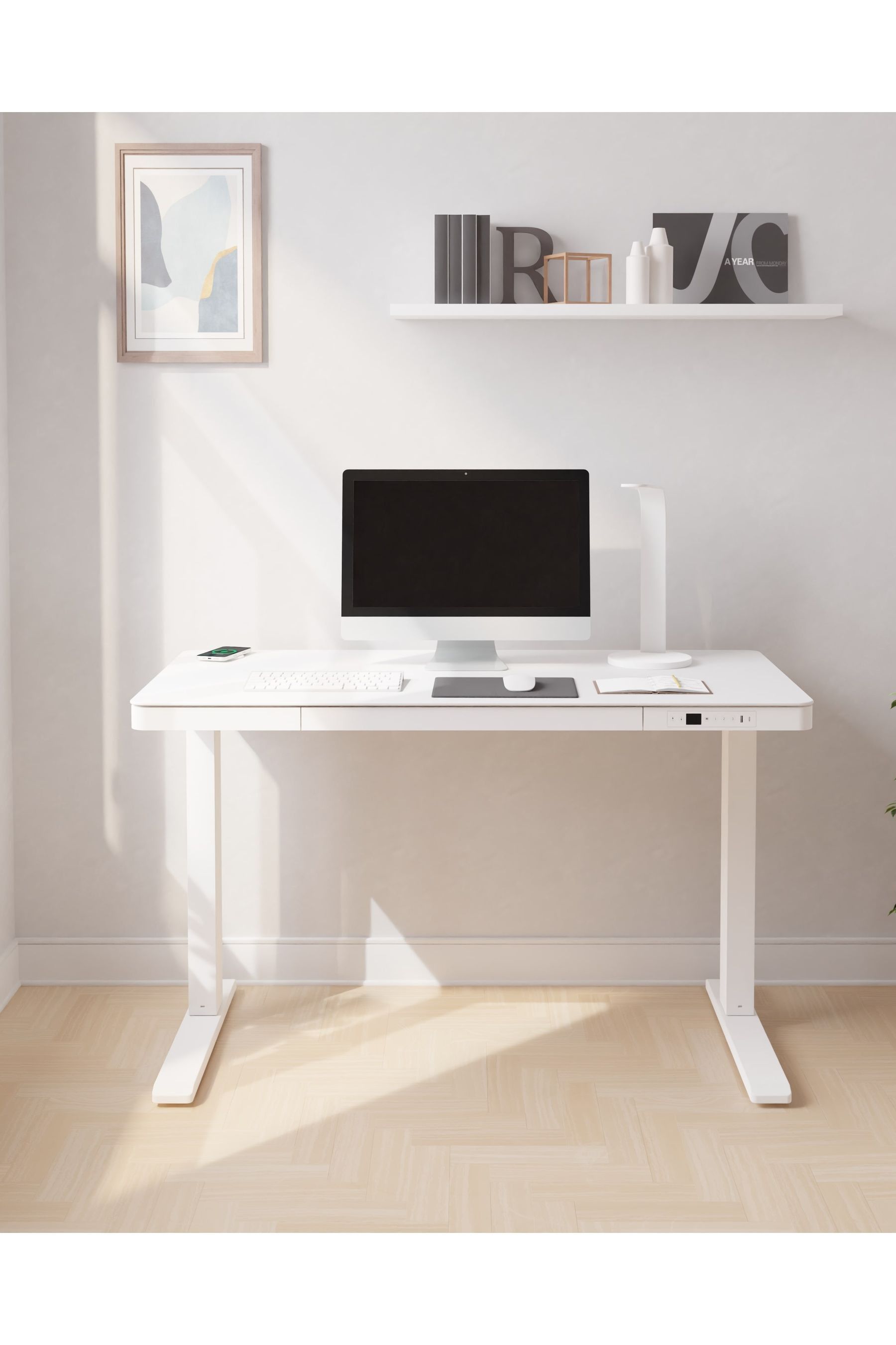 Buy Koble White Juno Height Adjustable Smart Desk from the Next UK ...