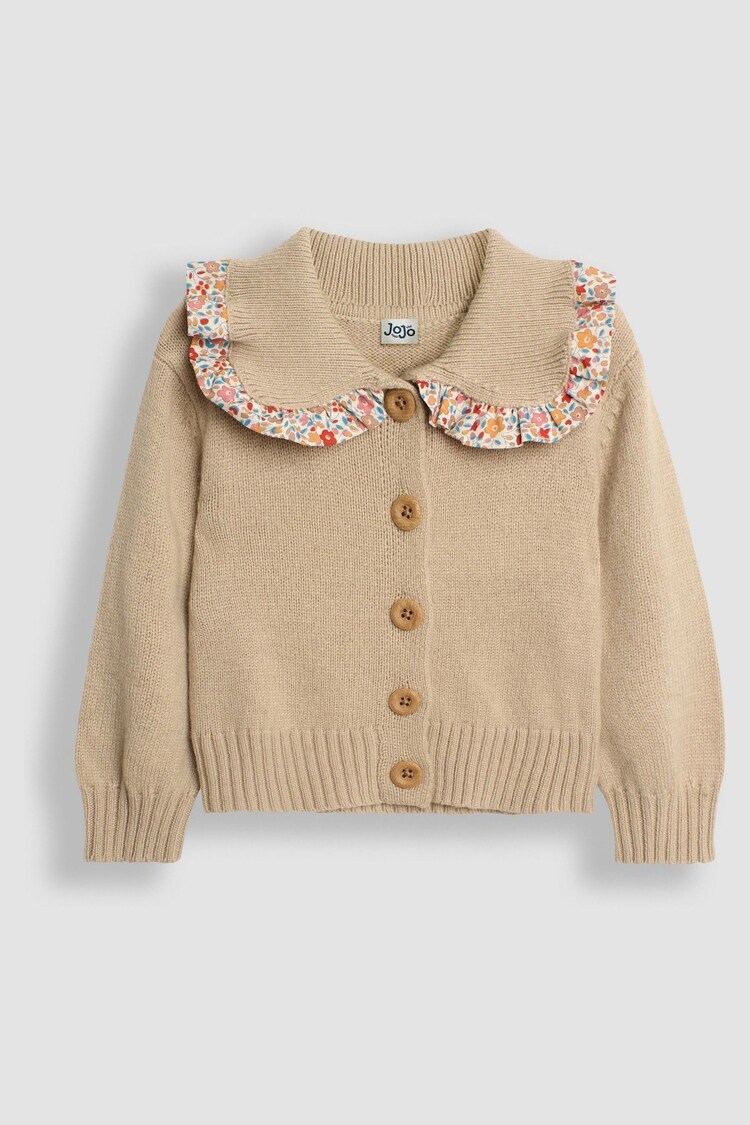 Buy JoJo Maman Bébé Natural Frill Collar Cardigan from the Next UK ...