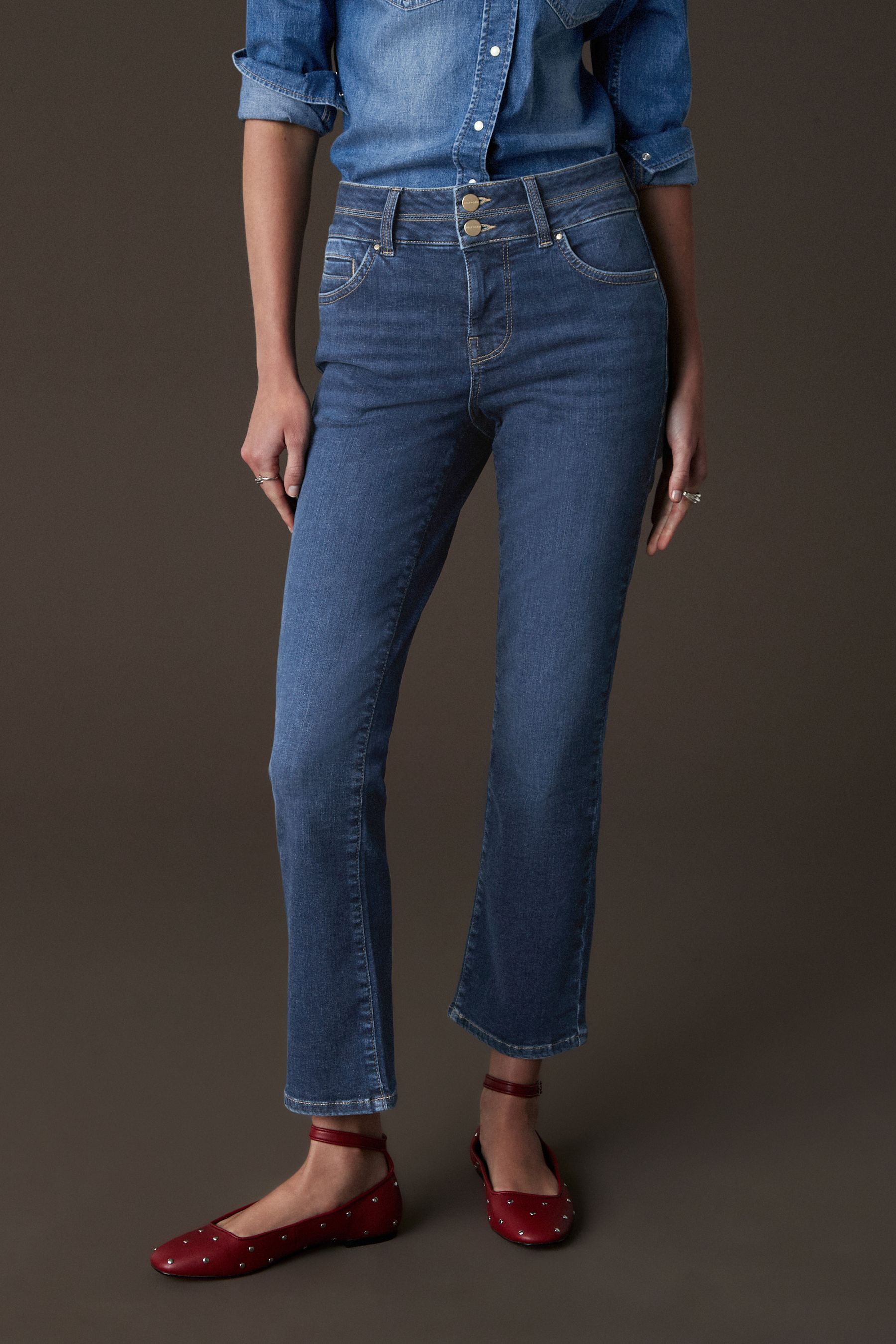 Buy Mid Blue Slim Flared Lift And Shape Bootcut Jeans from Next Australia