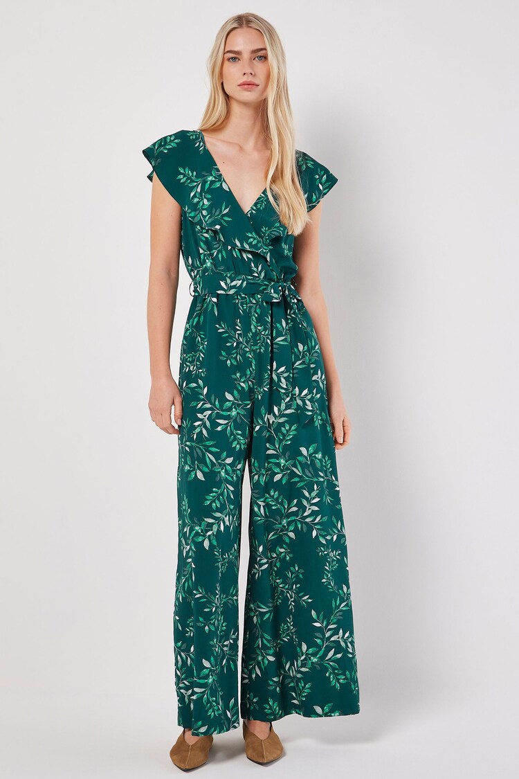 Buy Apricot Green Ruffle Wrap Leaf Palazzo Jumpsuit from the Next UK ...