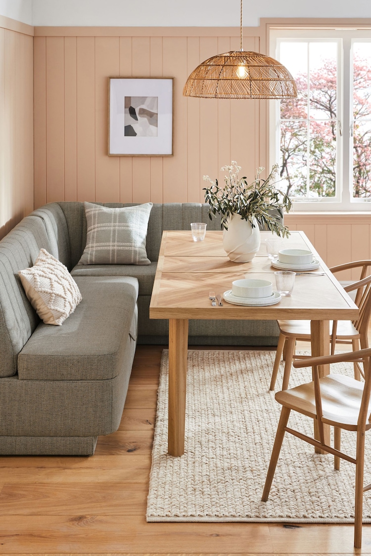 Buy Chunky Weave Mid Grey Anderson Corner Corner Storage Dining Bench ...