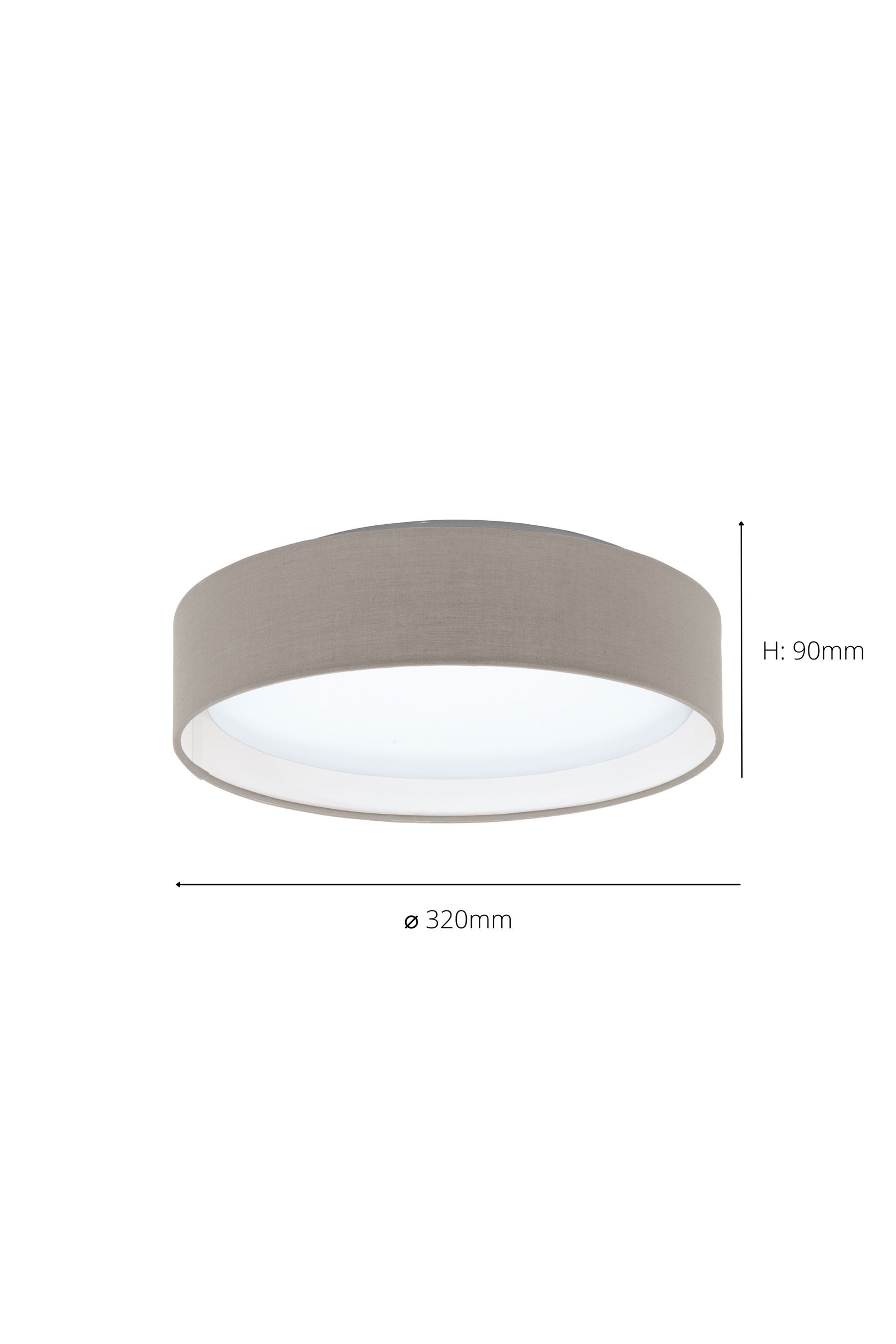 Buy Eglo Mink Brown Taupe Pasteri 1 Light Fabric Ceiling Light from the ...