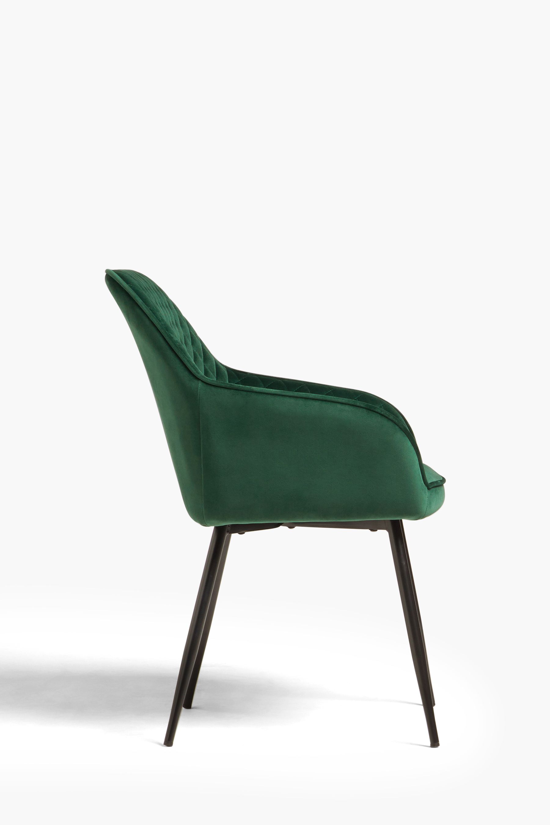 Buy Set of 2 Soft Velvet Emerald Green Hamilton Black Leg Quilted ...