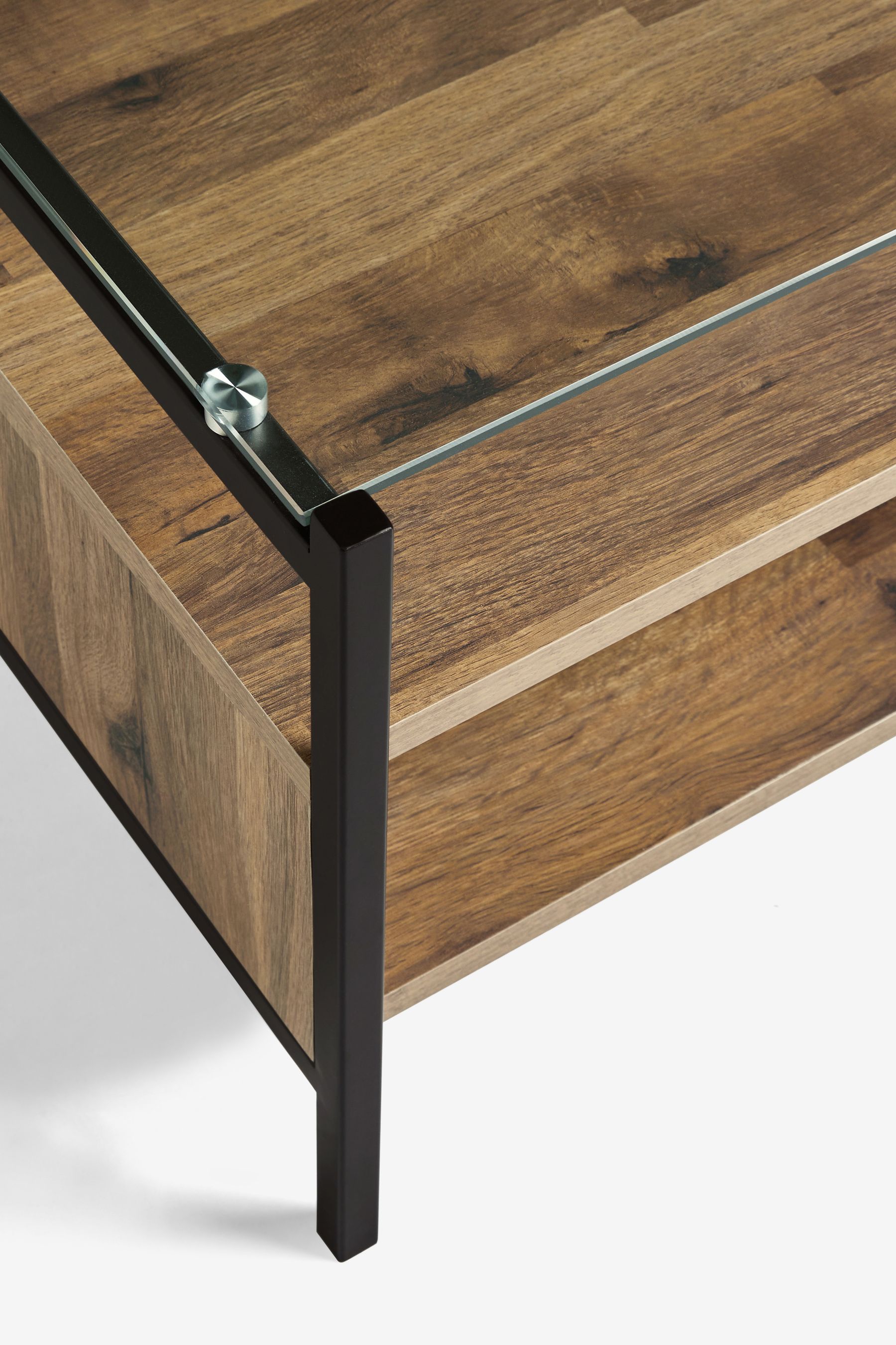 Buy Dark Bronx Oak Effect Glass Coffee Table from the Next UK online shop