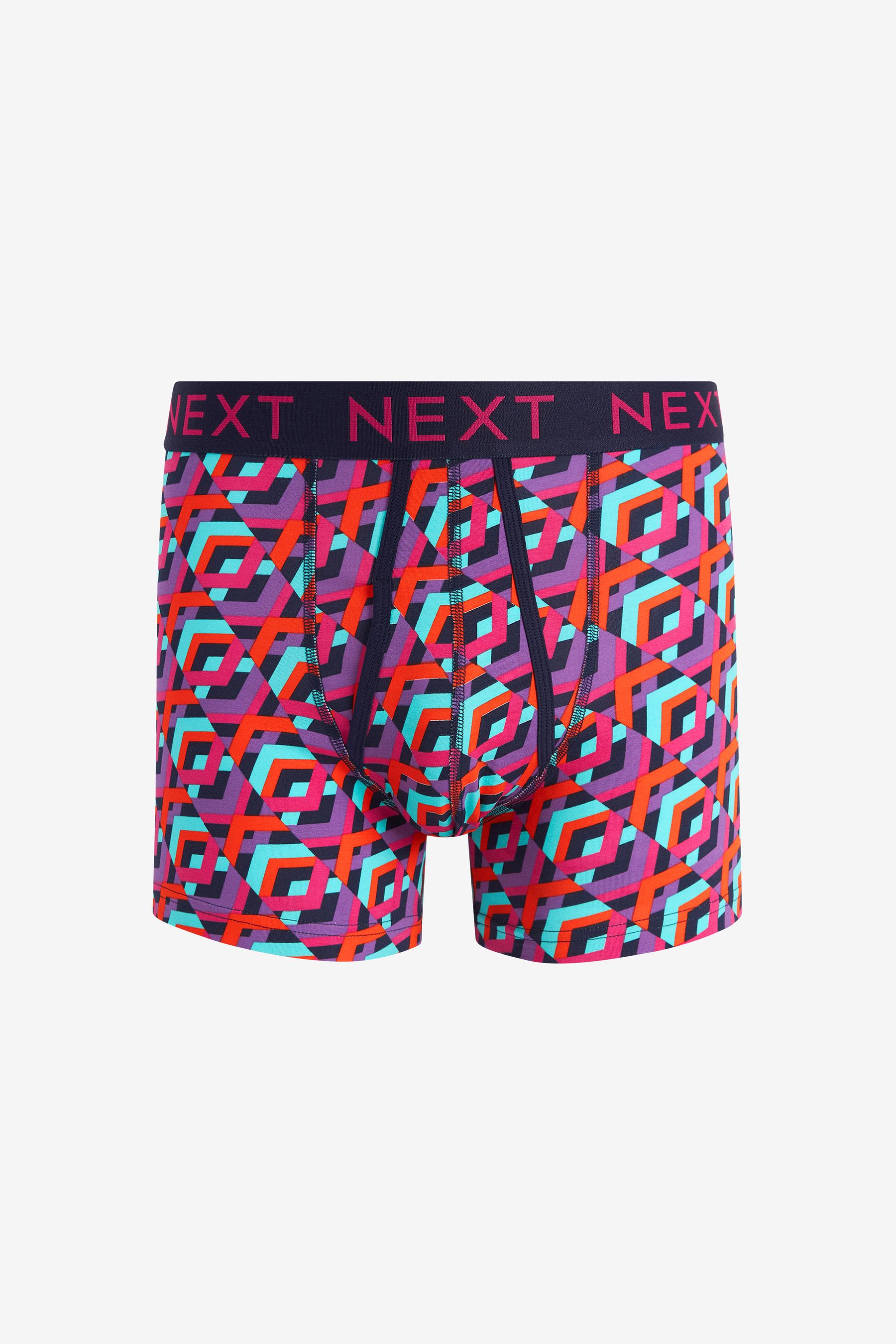 Buy Blue Neon Geometric A-Front Boxers from the Next UK online shop