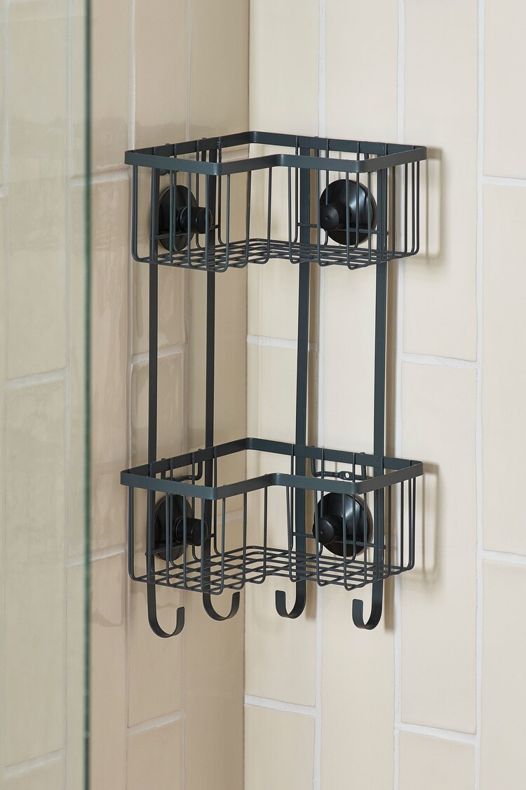 Buy Charcoal Grey Bronx Wire Corner Double Shower Caddy from the Next ...