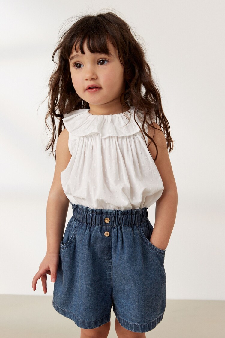 Buy Denim Dark Wash Button Shorts (3mths-7yrs) from Next Australia