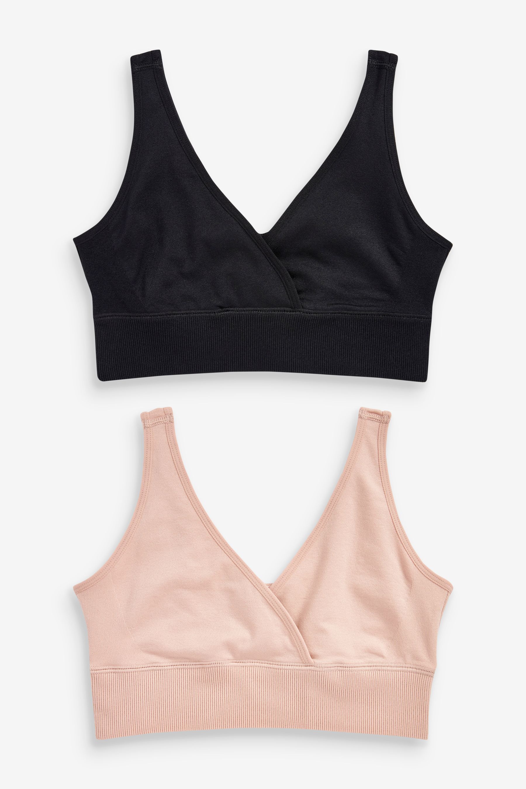 Buy Black/Pink Maternity Nursing Wrap Cross-Over Seamfree Bras 2 Pack ...