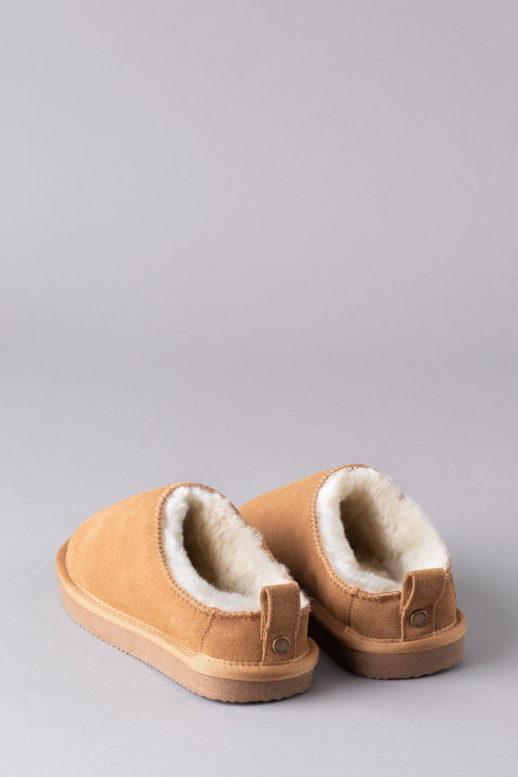 Buy Lakeland Leather Tan Brown Ladies Sheepskin Clog Slippers from the ...