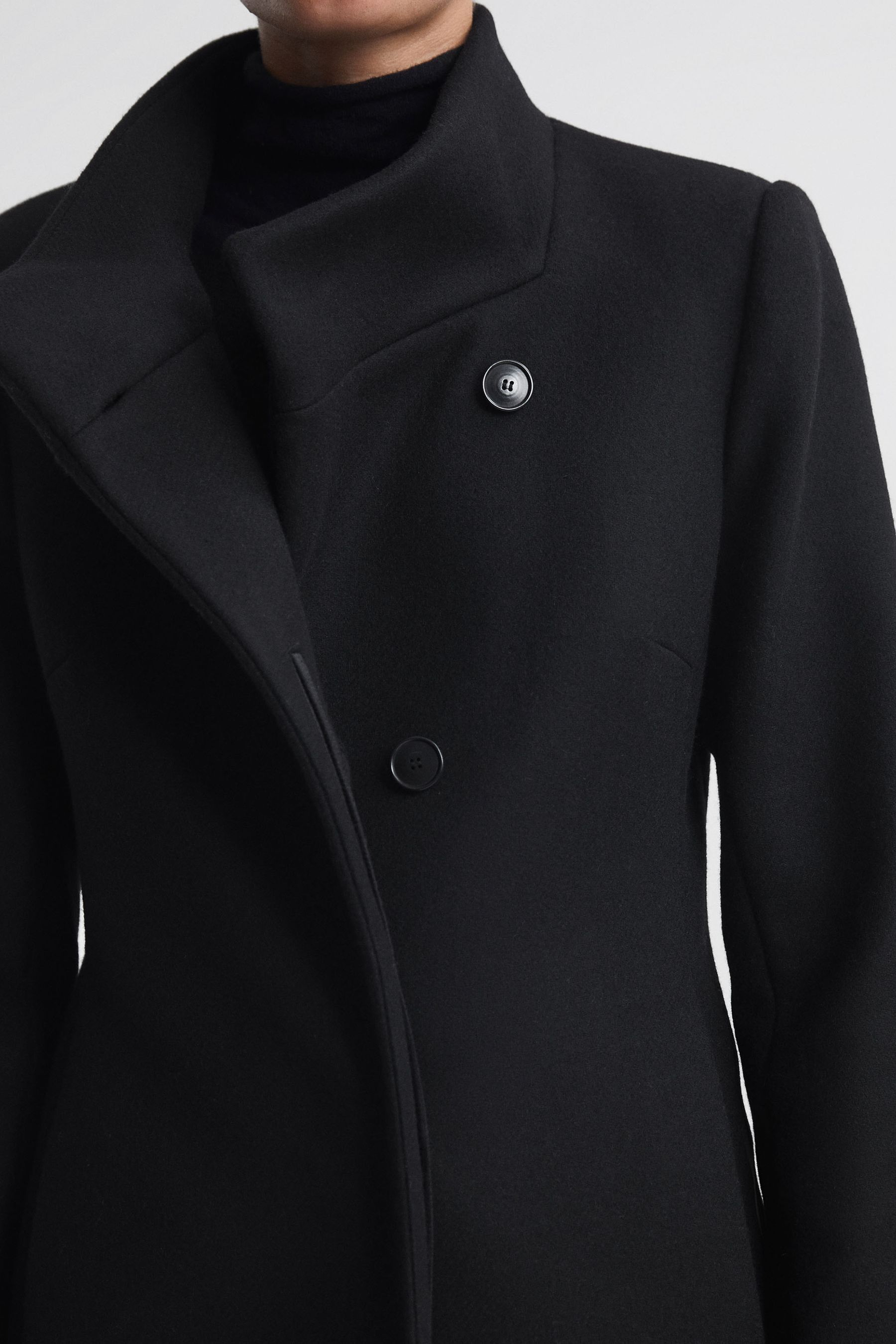Buy Reiss Black Mia Wool Blend Mid-Length Coat from Next Ireland