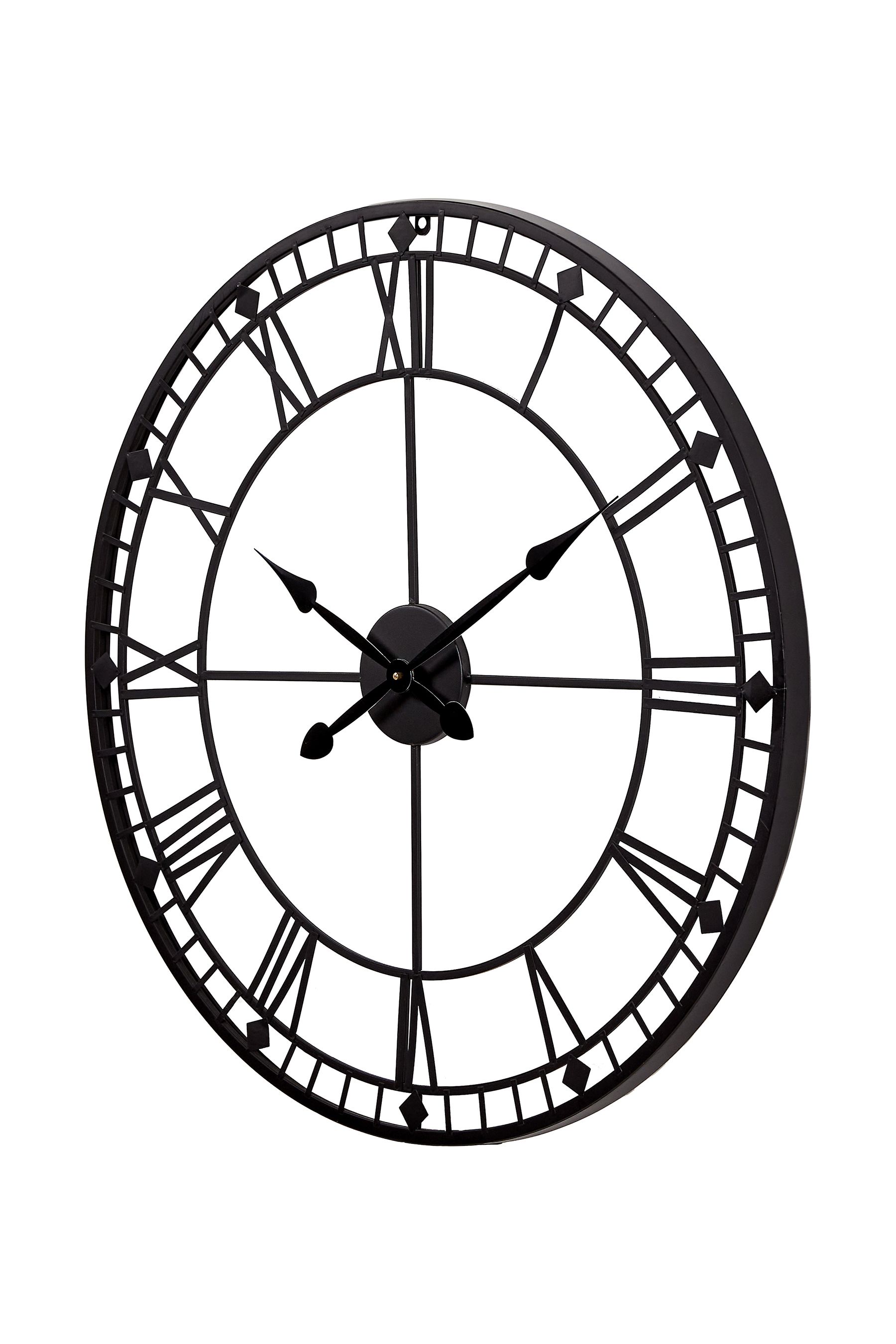 Buy Pacific Black Round Metal Skeleton Wall Clock from the Next UK ...