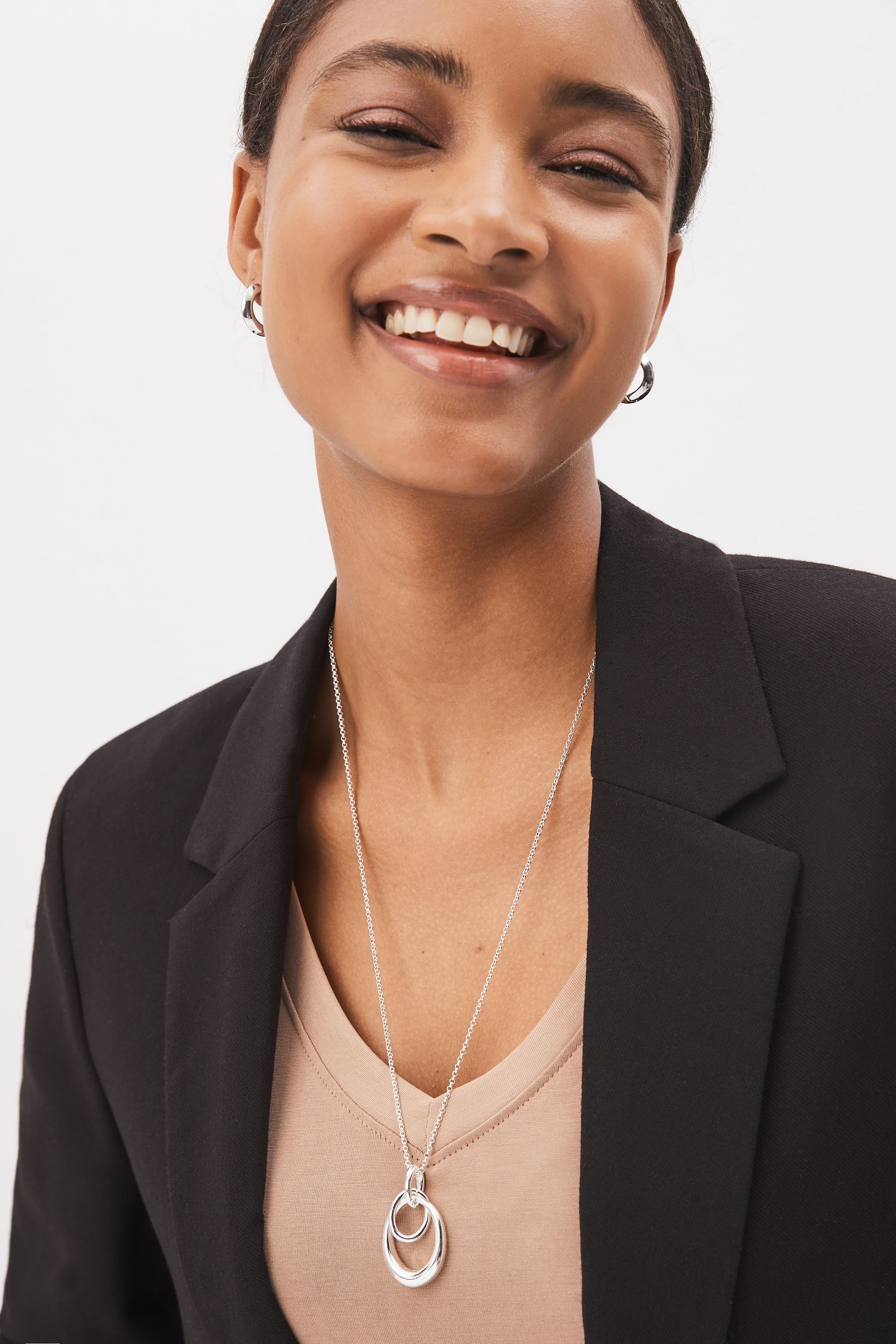 Buy Silver Tone Interlocking Circle Pendant Necklace from the Next UK ...