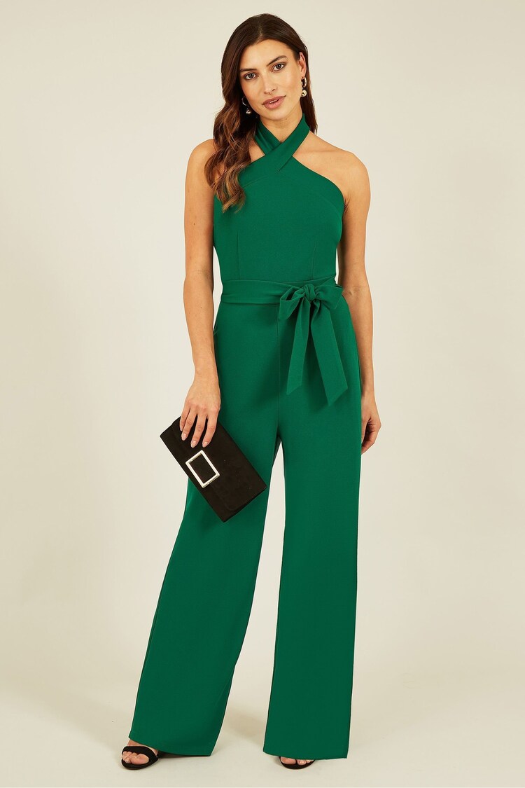 Buy Mela Green Cross Over Halter Neck Jumpsuit from Next Ireland