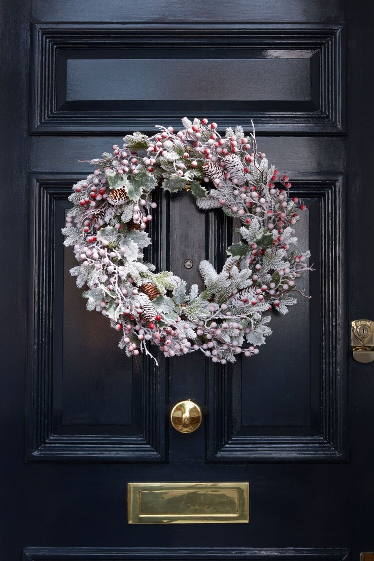 Buy Bayswood Green Frosted Wreath 65cm from the Next UK online shop