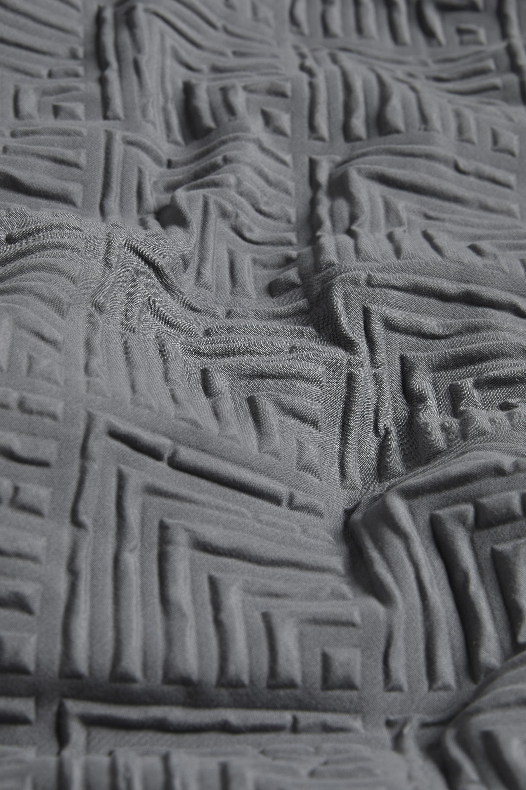 Buy Charcoal Grey Embossed Geometric Duvet Cover And Pillowcase Set ...