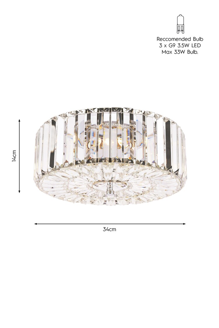Buy Laura Ashley Clear Fernhurst Three Light Ceiling Flush Light from ...