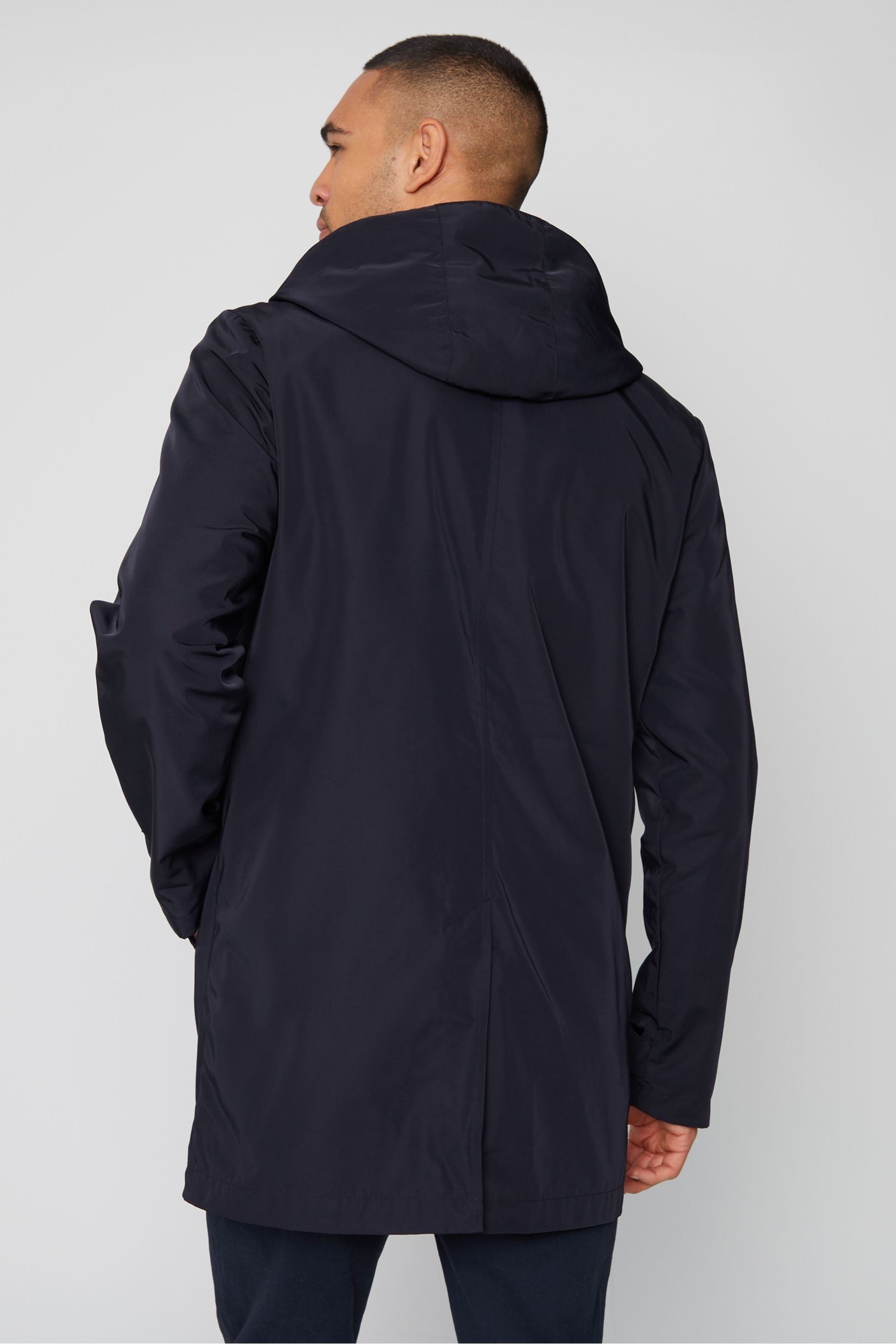 Buy Threadbare Navy Blue Luxe Showerproof Zip Up Hooded Waterproof ...