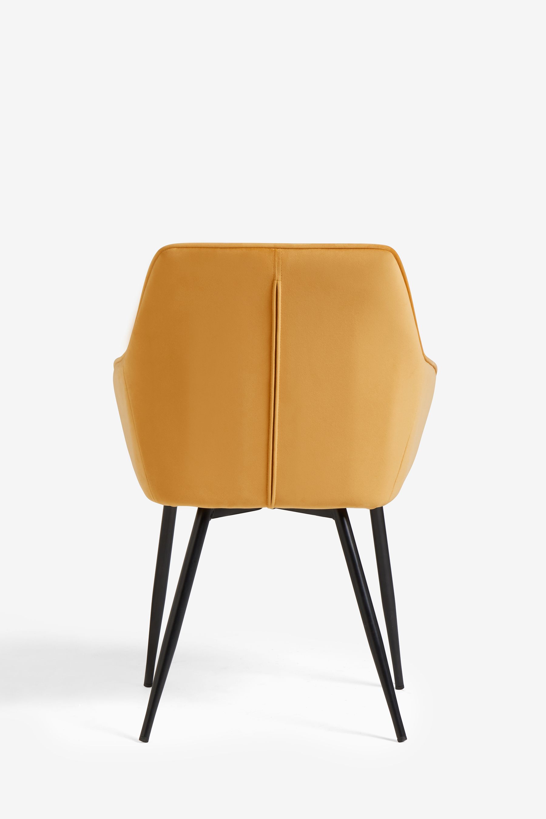 Buy Set of 2 Soft Velvet Ochre Yellow Hamilton Black Leg Quilted Dining ...