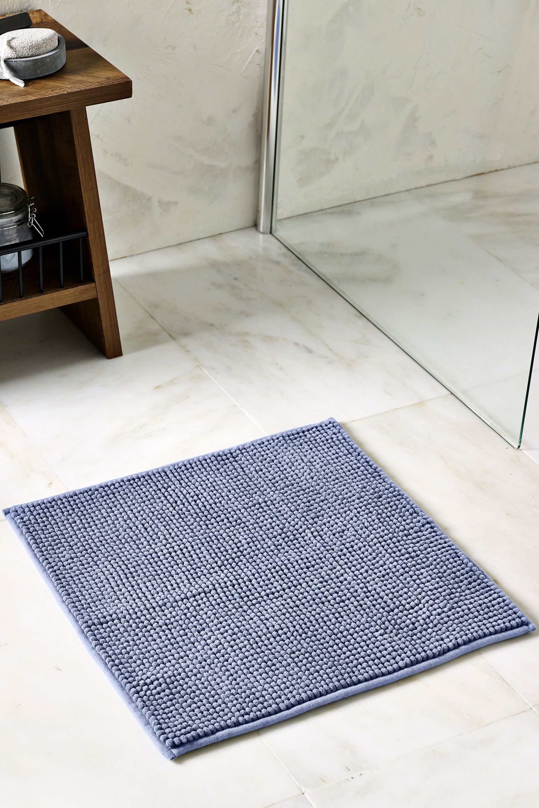 Buy Slate Blue Bobble Shower Bath Mat from the Next UK online shop