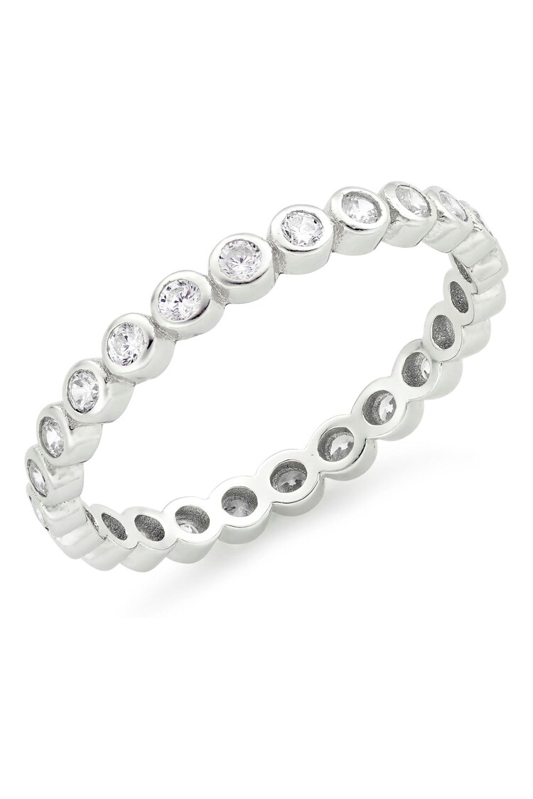 Buy Beaverbrooks Sterling Silver Cubic Zirconia Bubble Stacking Ring ...