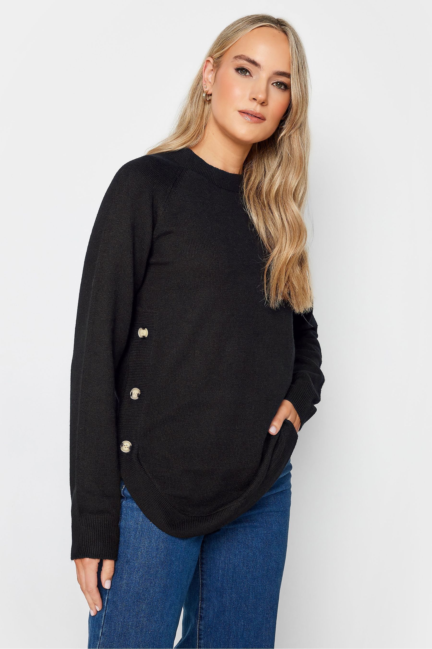 Buy Long Tall Sally Black Button Side Jumper from the Next UK online shop