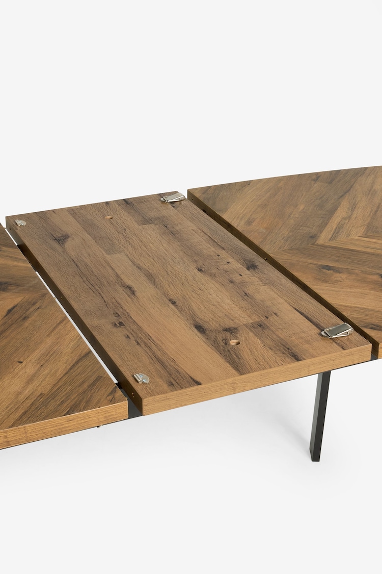 Buy Dark Bronx Chevron 4 to 6 Seater Extending Oak Effect Dining Table ...