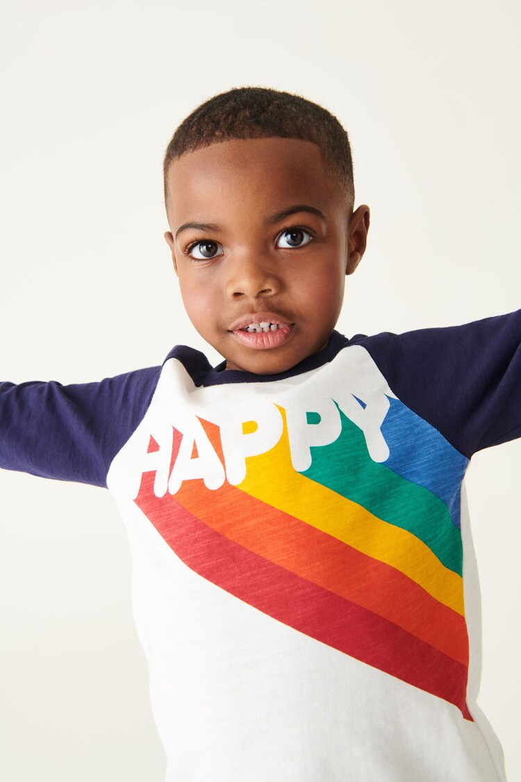 Buy Little Bird by Jools Oliver Navy Happy 100% Cotton Long Sleeved T ...