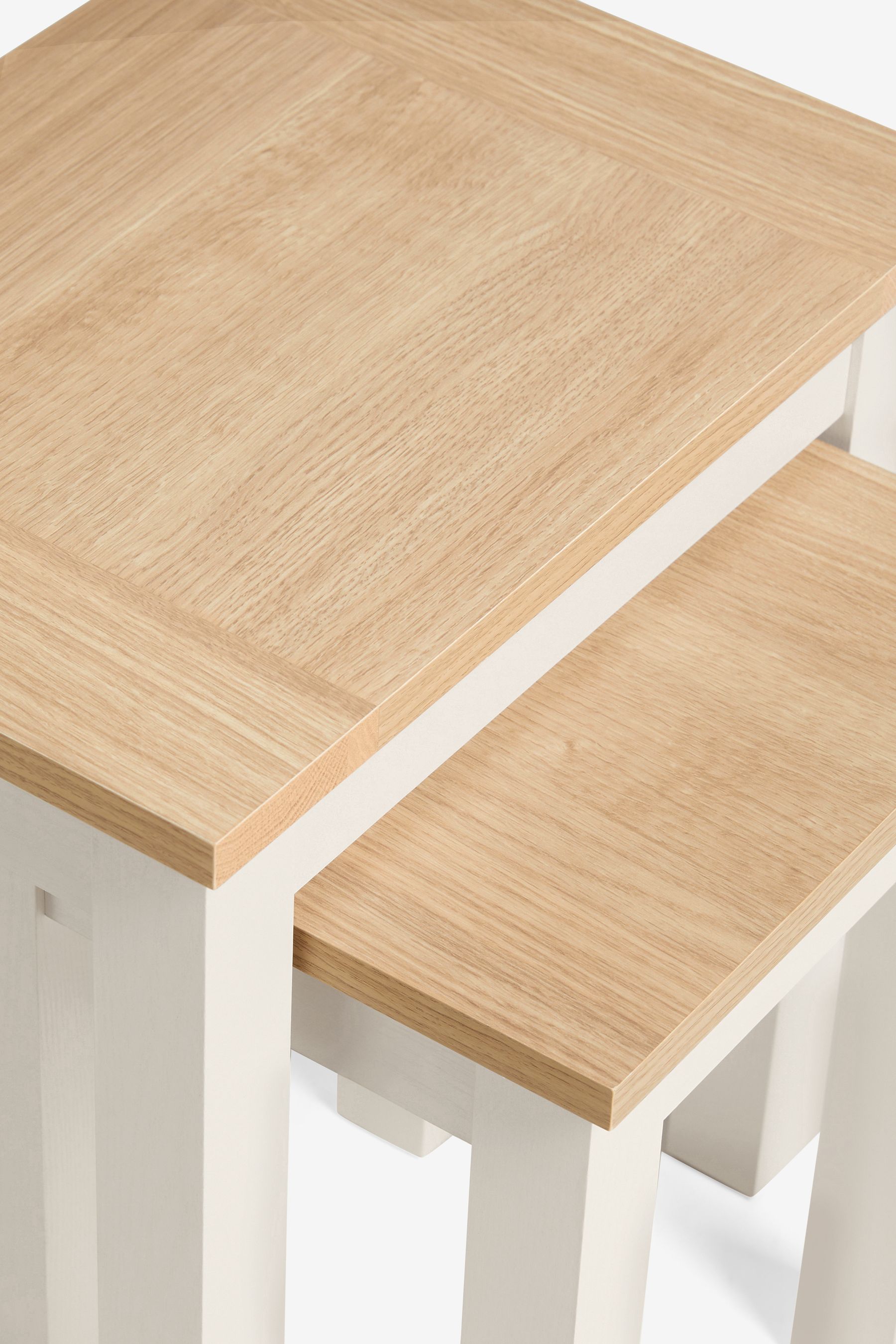 Buy Cream Malvern Oak Effect Rectangle Set of 2 Nest of Tables from the ...