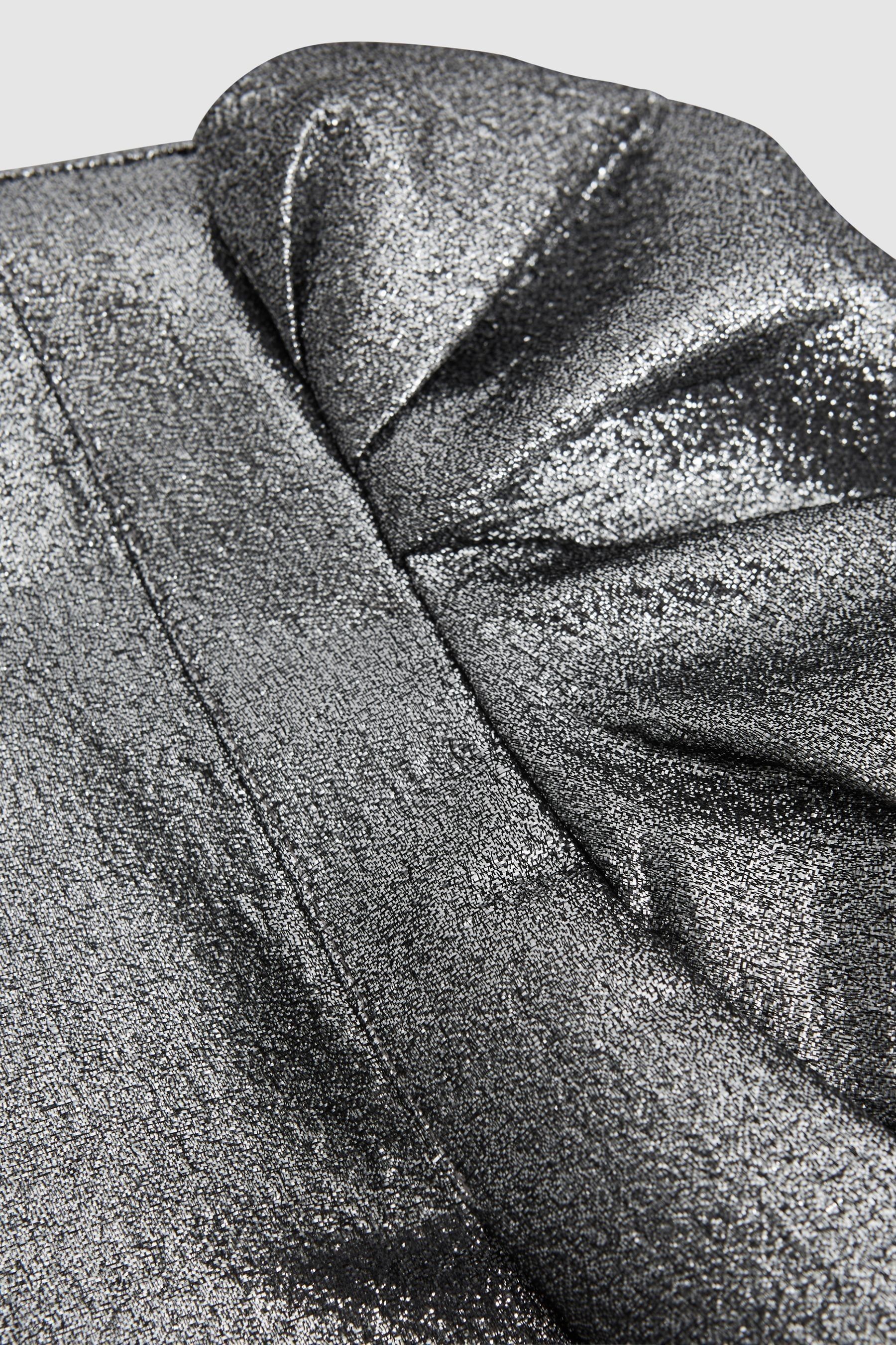 Buy Reiss Silver Ellie Senior Metallic Shoulder Detail Dress from the ...