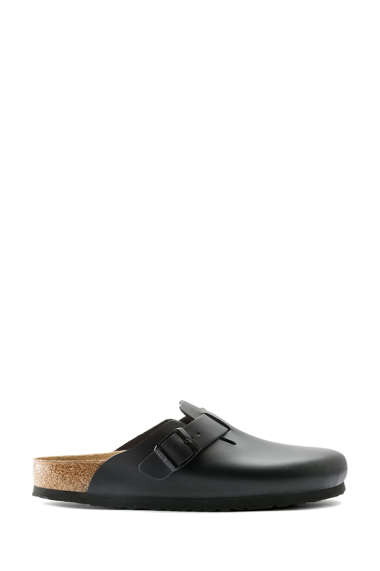 Buy Birkenstock Black Smooth Leather Boston Clogs from the Next UK ...
