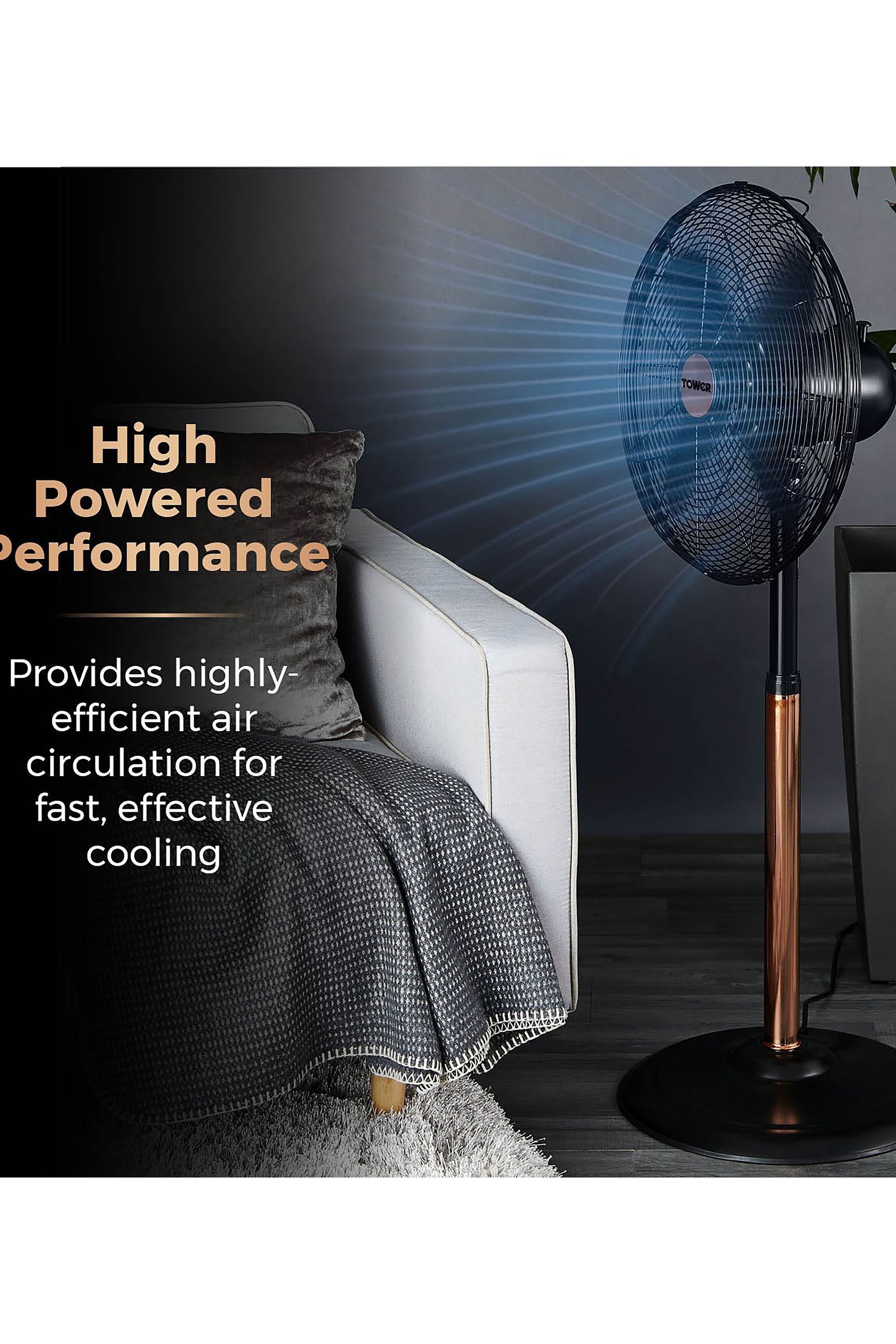 Buy Tower Copper/Black 16 Inch Pedestal Fan from the Next UK online shop
