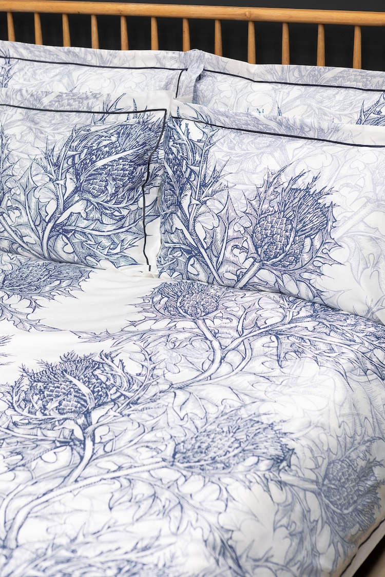 Buy Timorous Beasties Blue Thistle Azure 100% Cotton Duvet Cover and ...