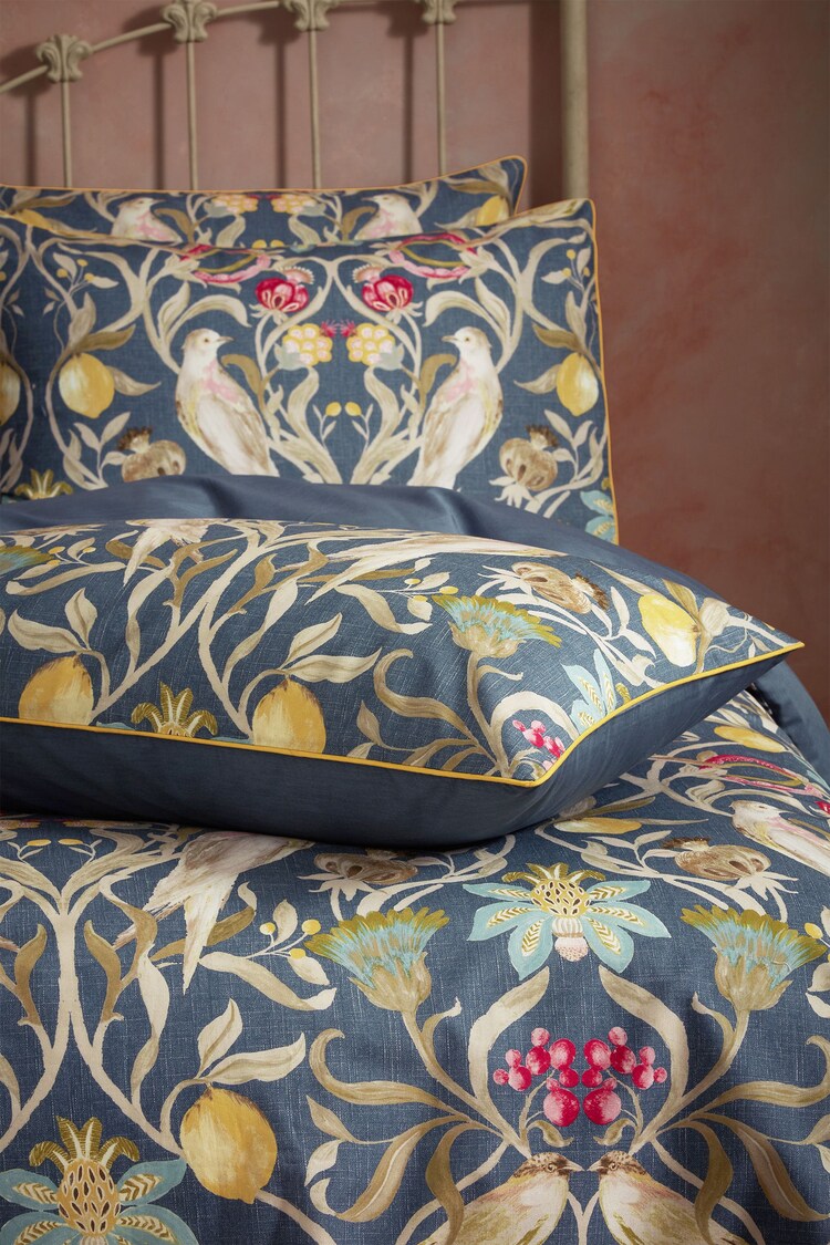 Buy EW by Edinburgh Weavers Blue Songbird Symmetrical Motif Luxury 100% ...