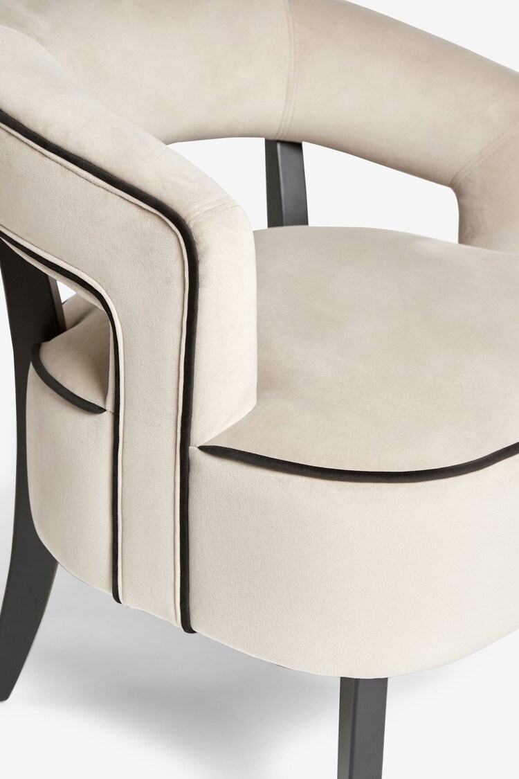Buy Soft Velvet Pebble Natural Remi Wood Accent Chair from Next Ireland