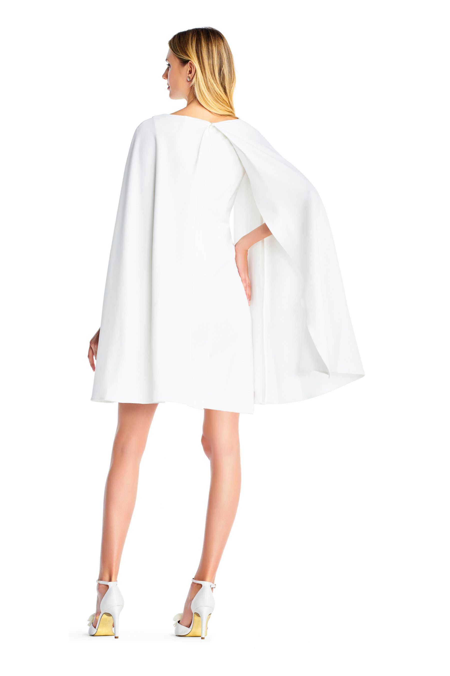 Buy Adrianna Papell White Structured Cape Sheath Dress from Next Australia