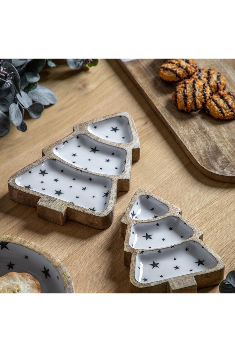 Buy Gallery Home White Christmas Tree Nibbles Platter from the Next UK ...