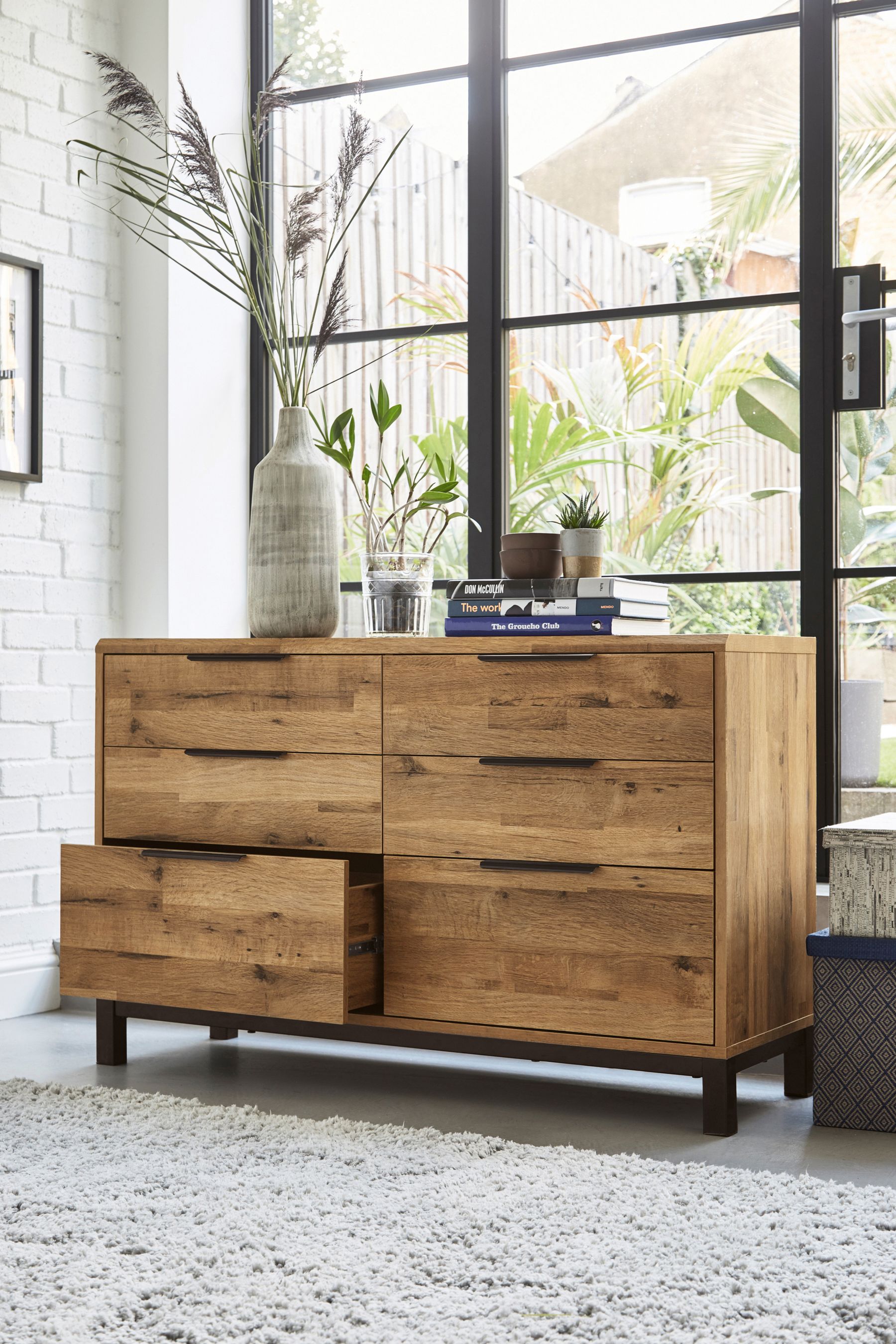Buy Dark Bronx Oak Effect 6 Drawer Chest of Drawers from the Next UK ...