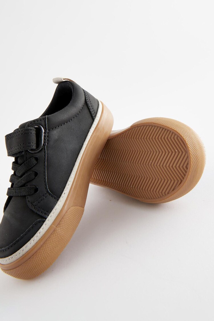 Buy Black Standard Fit (F) Touch Fastening Chevron Trainers from the ...