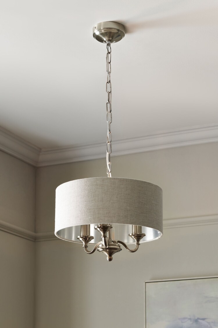 Buy Brushed Chrome Burford 3 Light Chandelier Ceiling Light from the ...