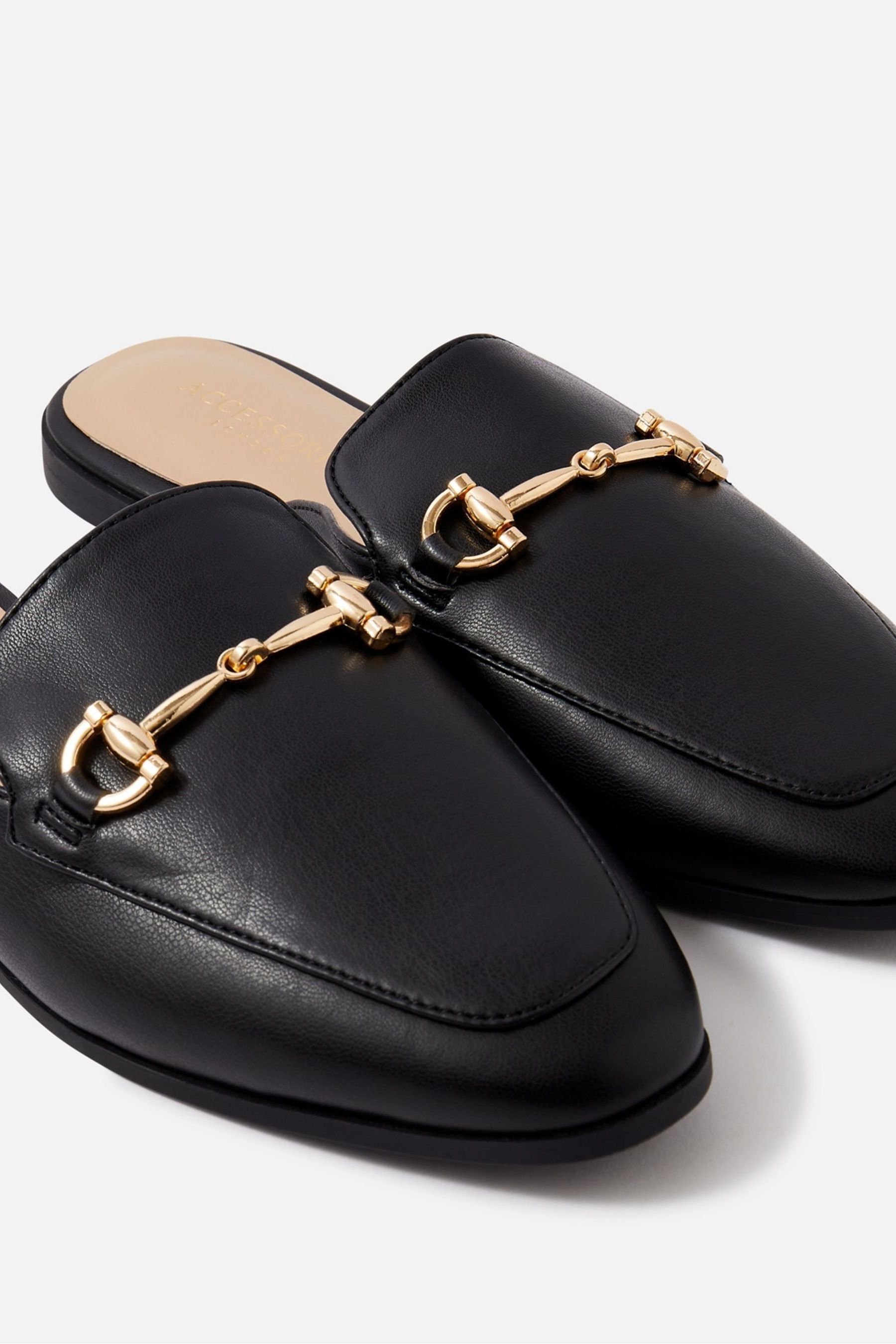 Buy Accessorize Black Backless Metal Bar Loafers from the Next UK ...